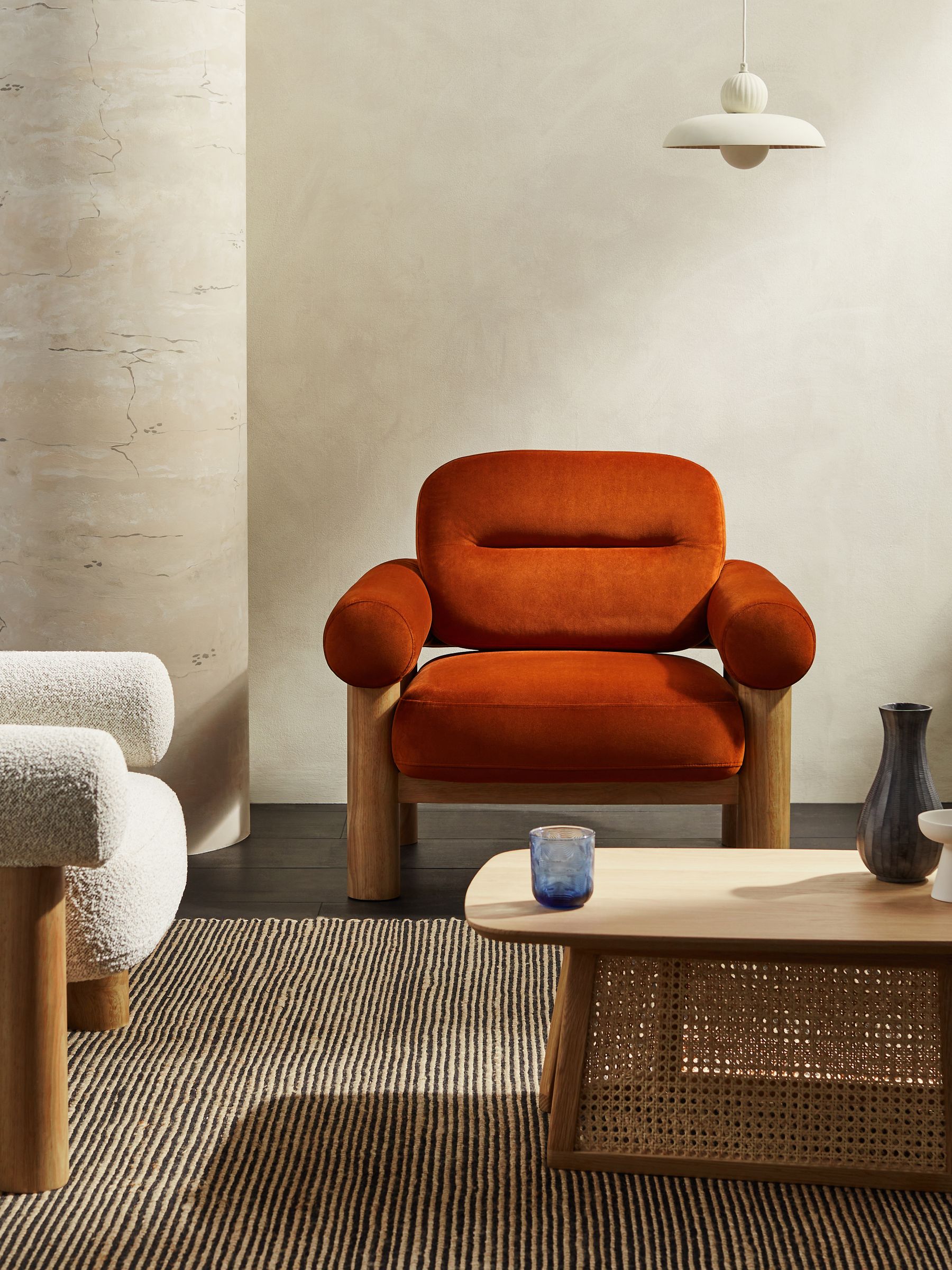 Maxton Chair in Velvet Cinnamon Orange | Made