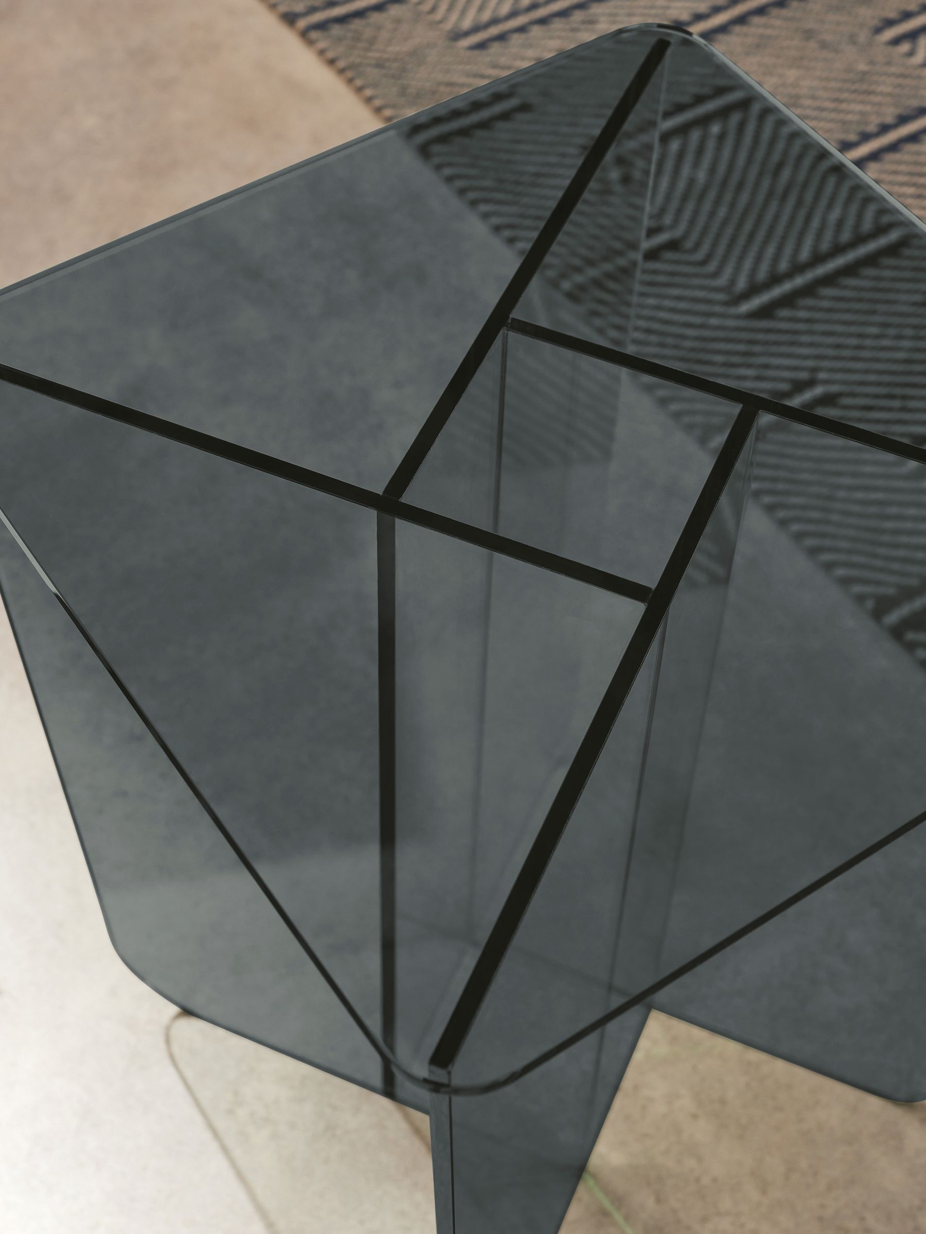 Oki Side Table in Smoked Glass | Made