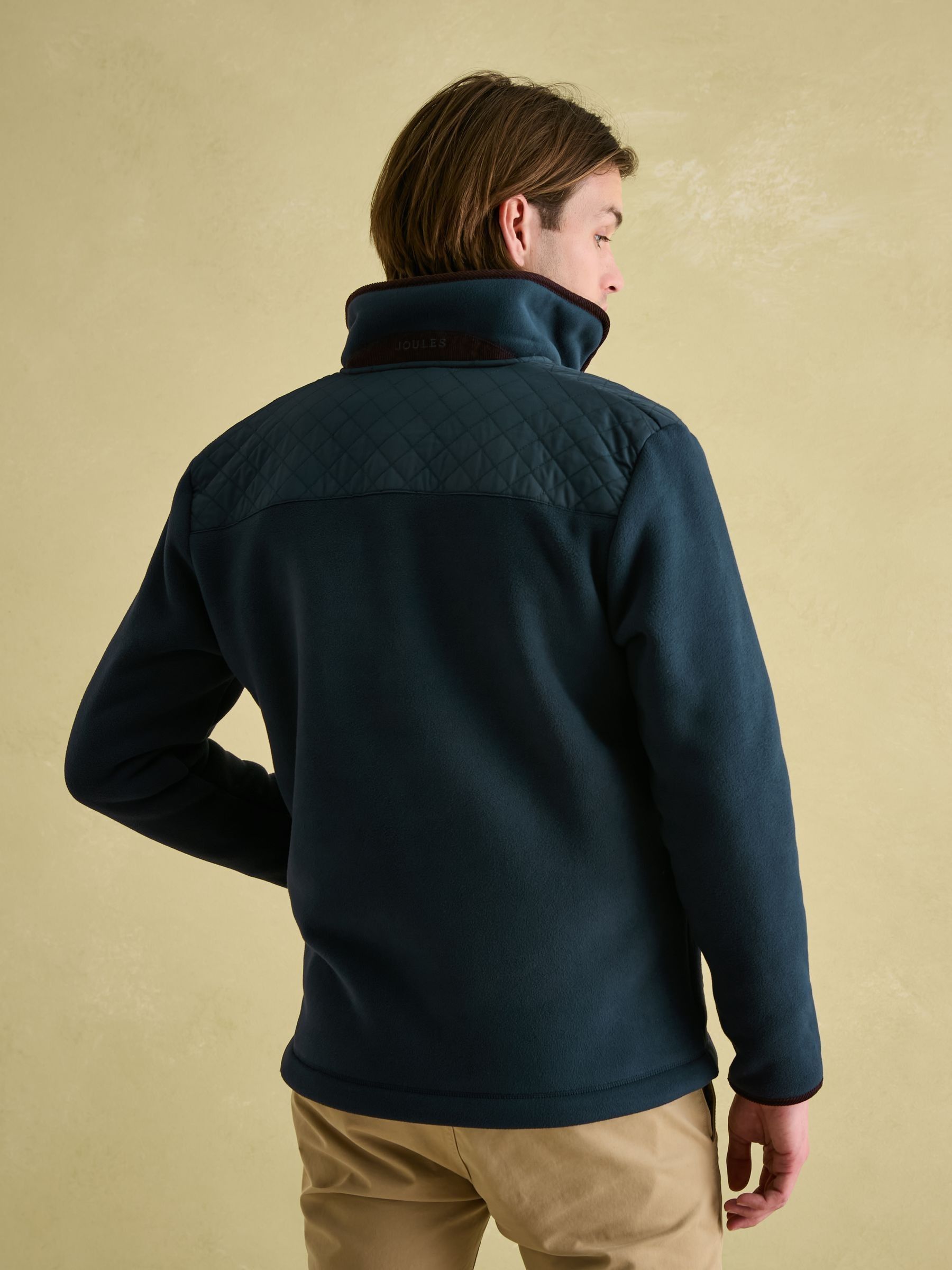 Greenfield Navy Blue Full Zip Fleece Jacket | Joules