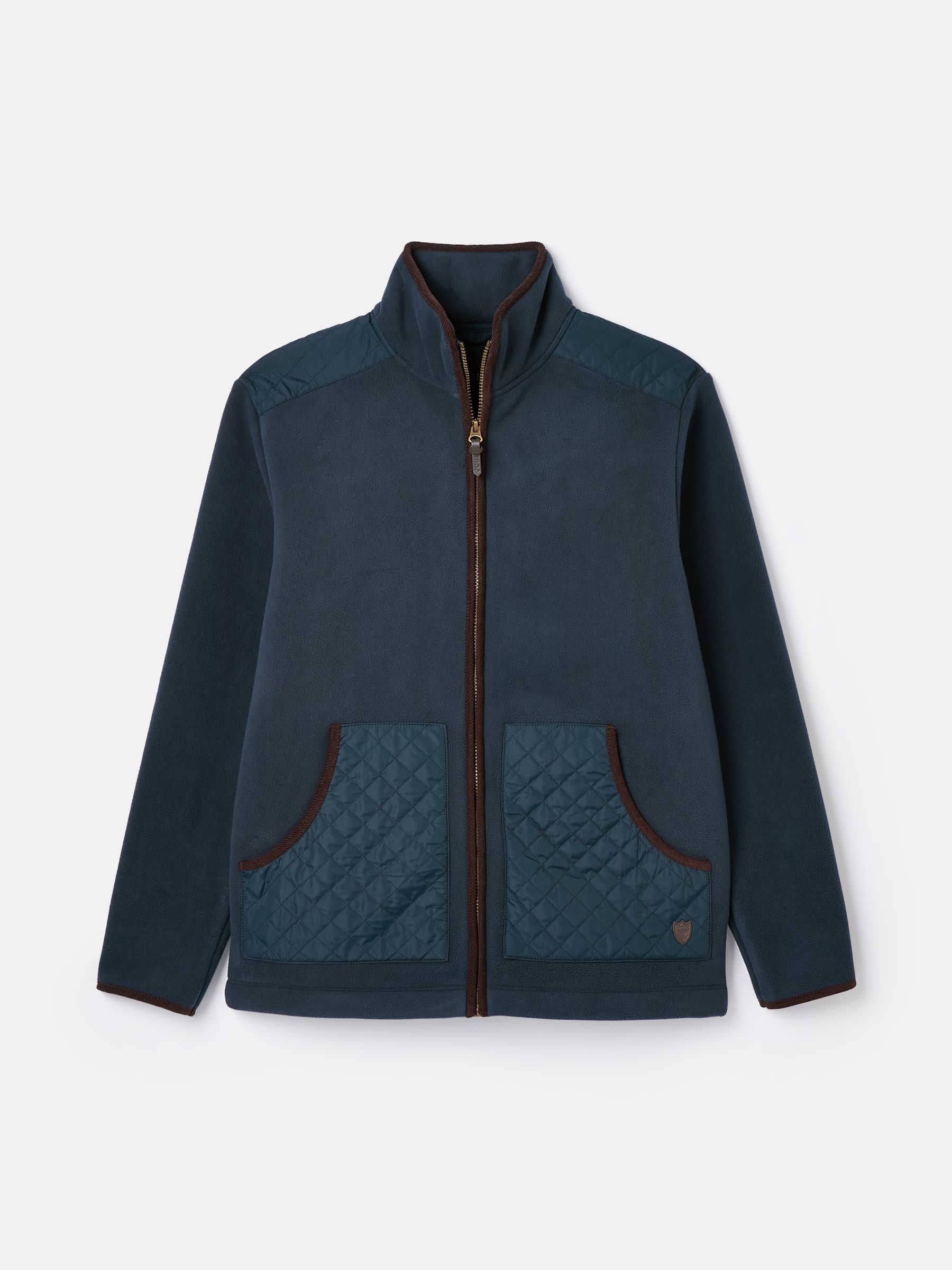 Greenfield Navy Blue Full Zip Fleece Jacket | Joules