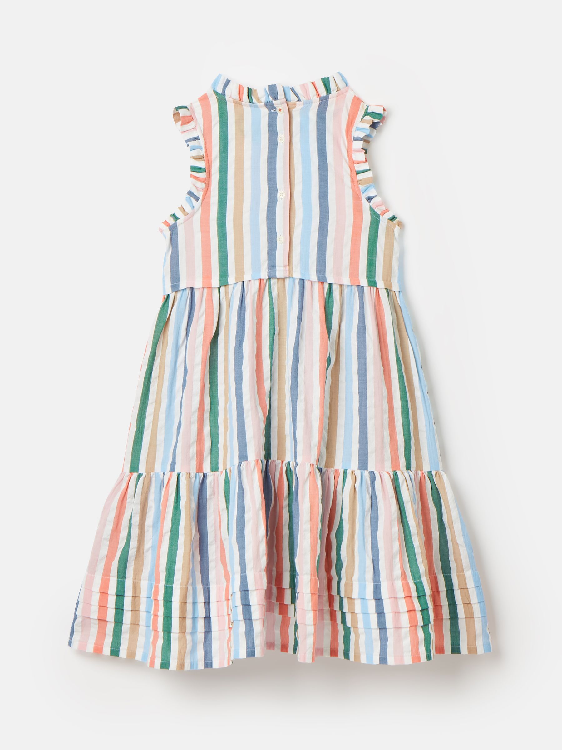 Girls' Poppie Multi Stripe Tiered Dress | Joules