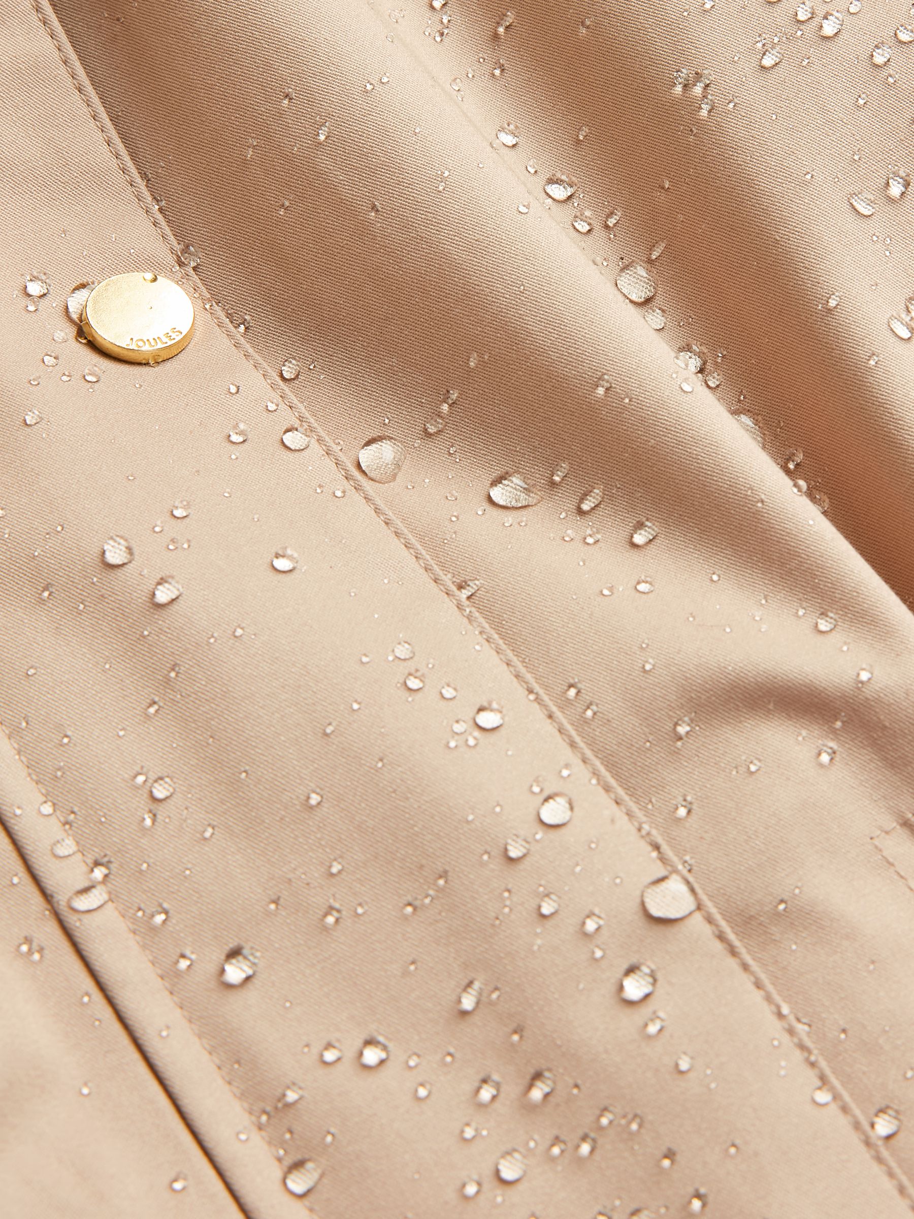 Harpsden Beige Waterproof Long Raincoat with Hood | Joules