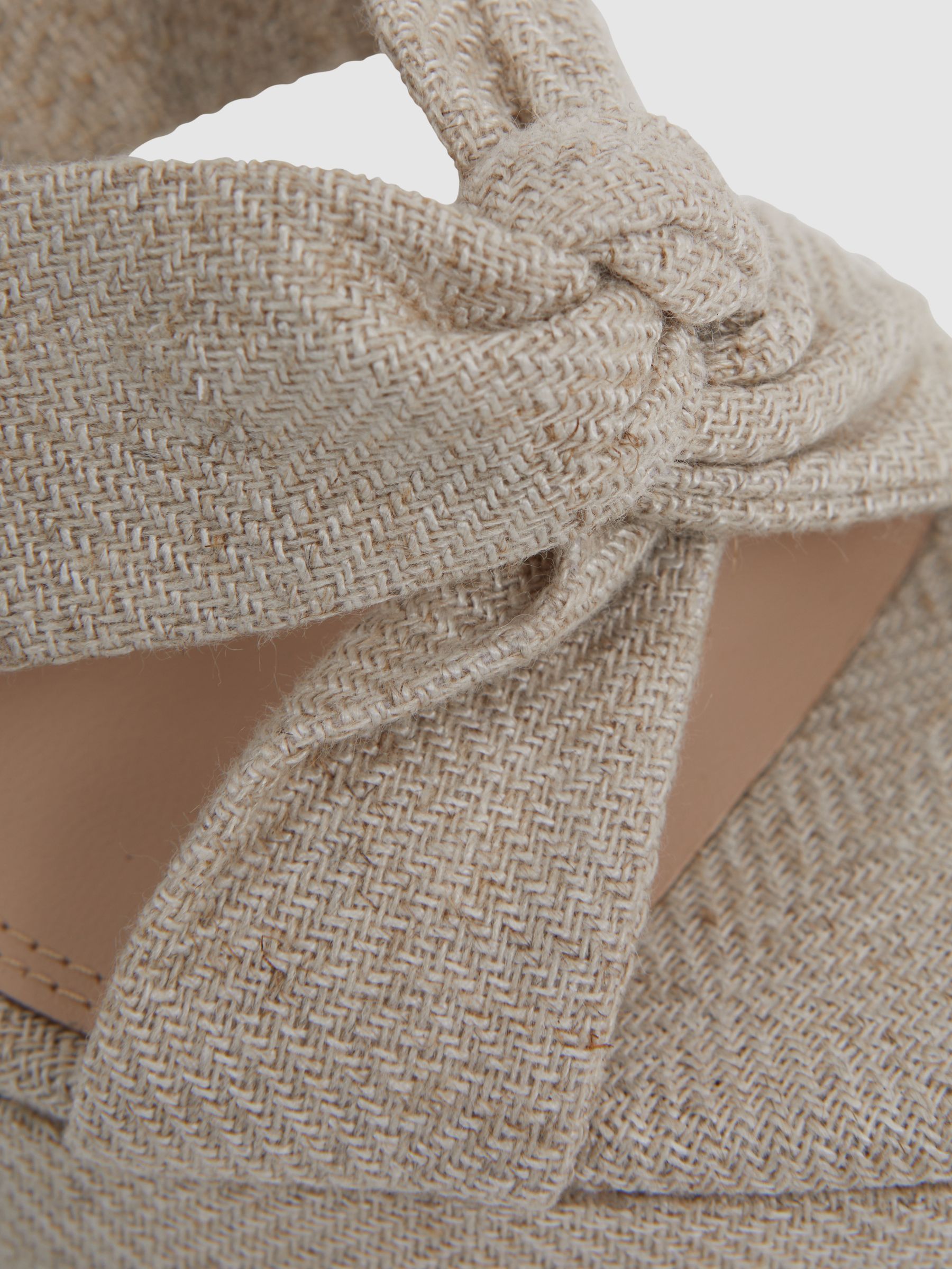 Reiss Raffia Platform Heels in Natural - REISS