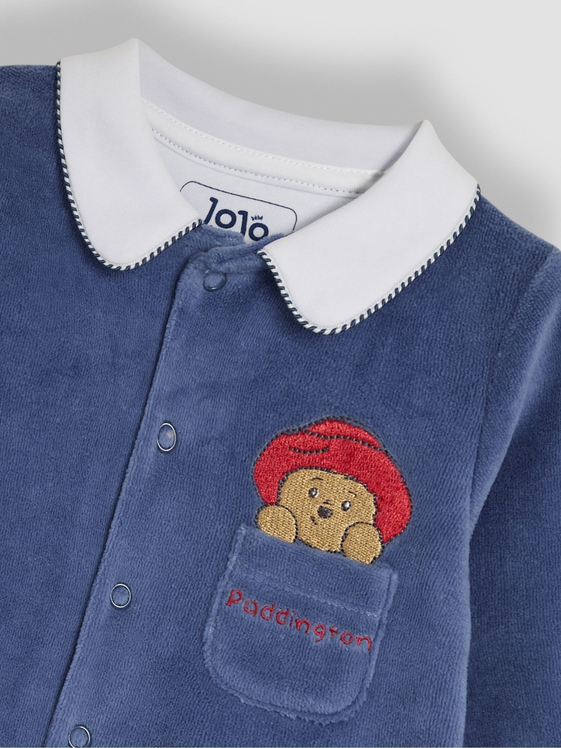 Navy Paddington Collar Sleepsuit | JoJo Maman Bébé