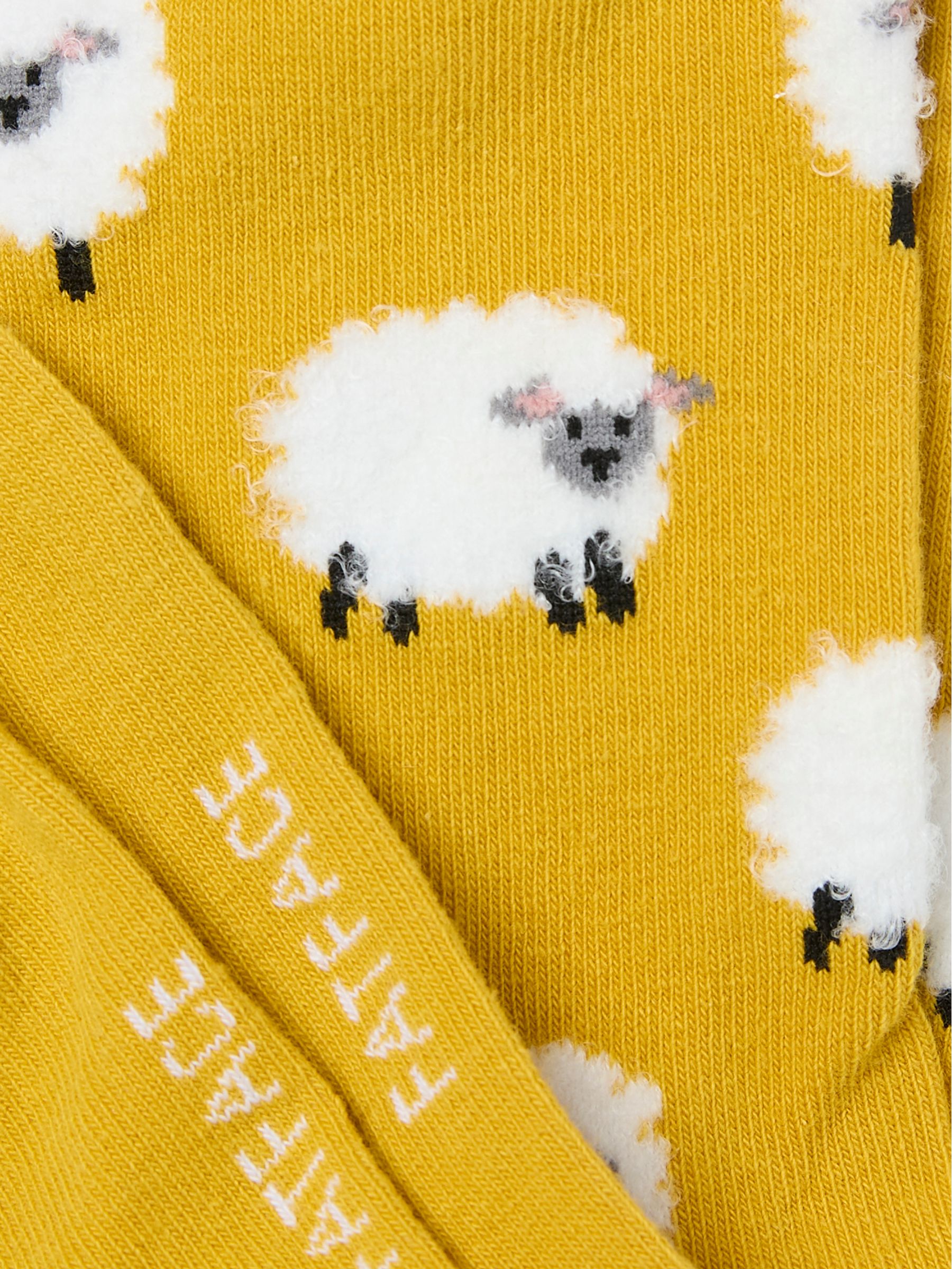 Yellow Fluffy Sheep Socks | FatFace