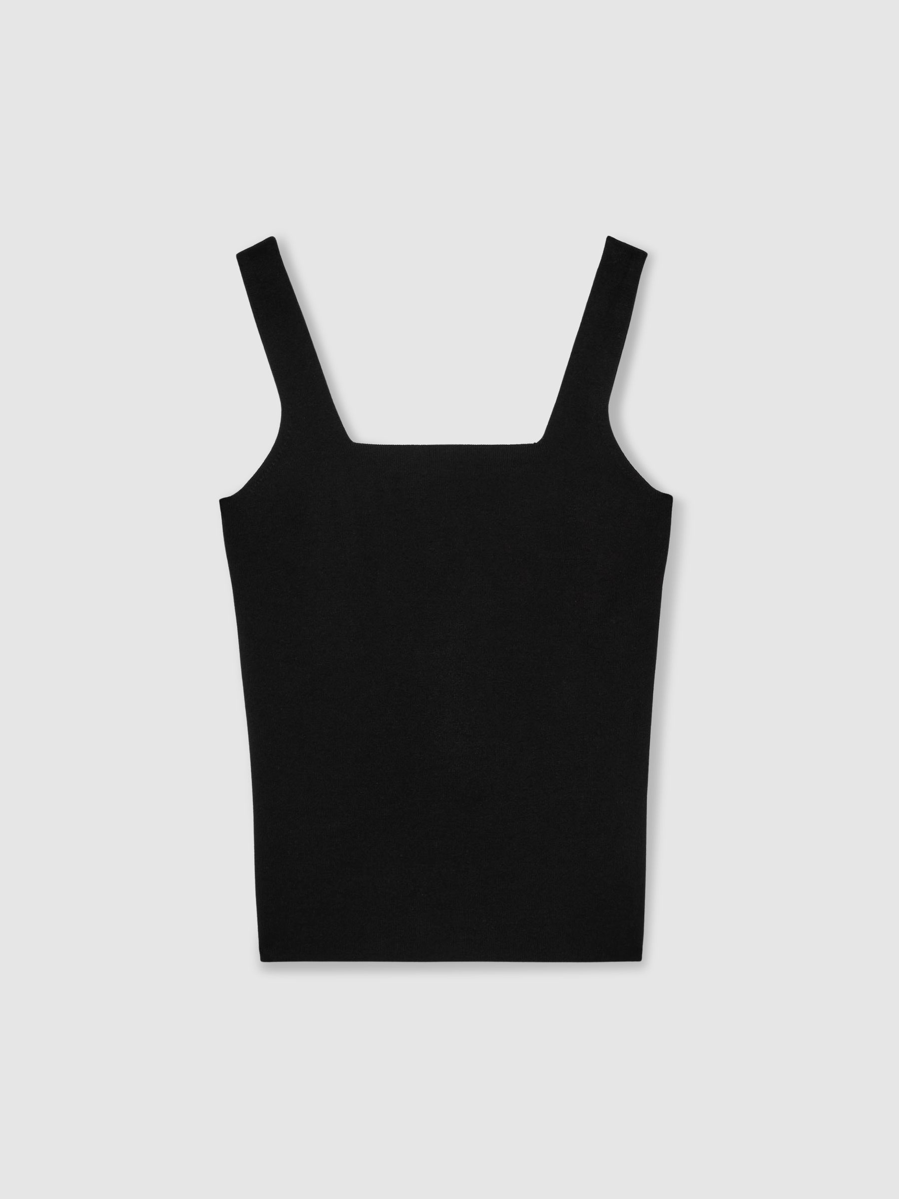 Reiss Knitted Square Neck Vest in Black - REISS