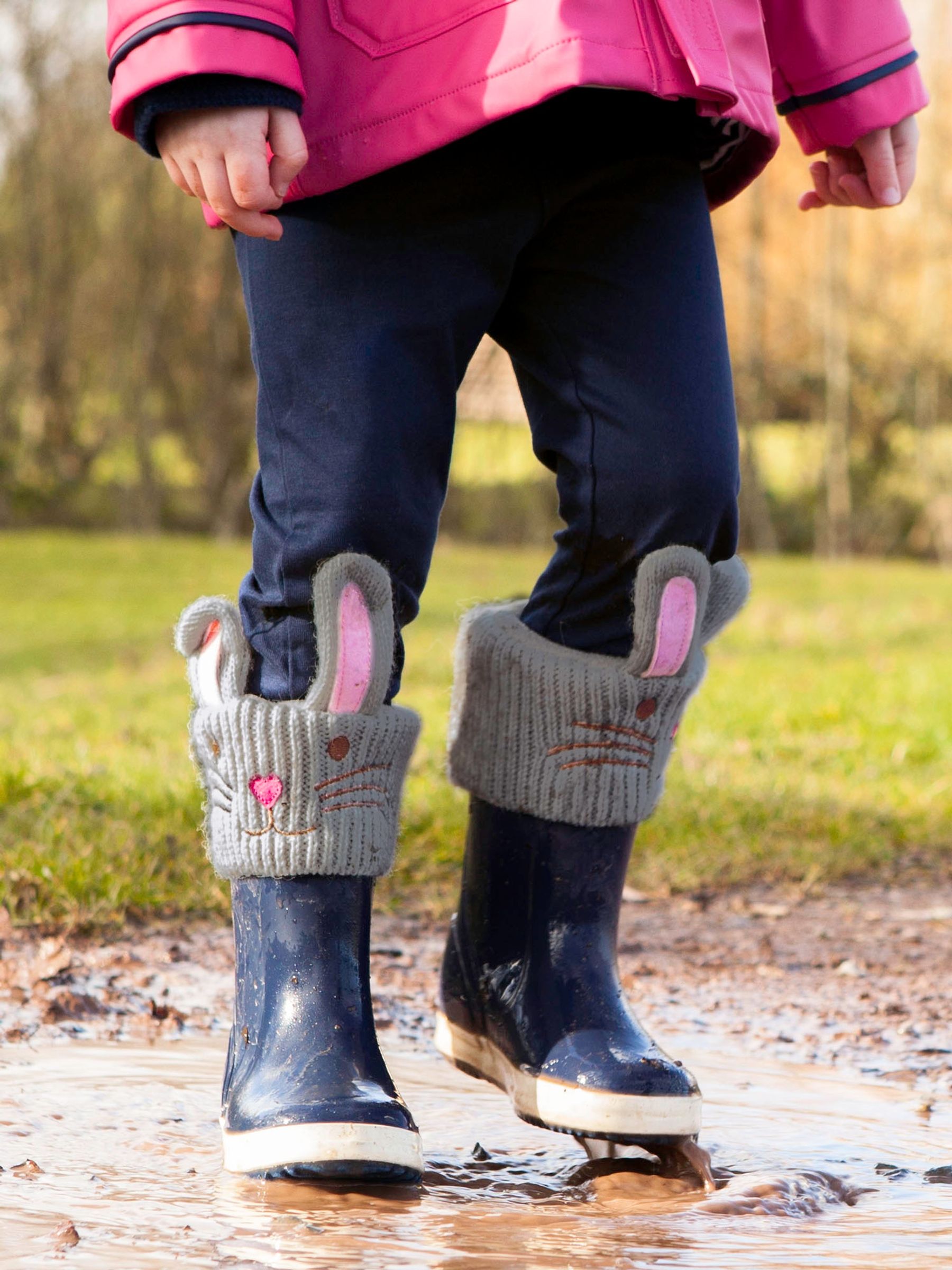 Grey Bunny Bunny Welly Liners | JoJo Maman Bébé