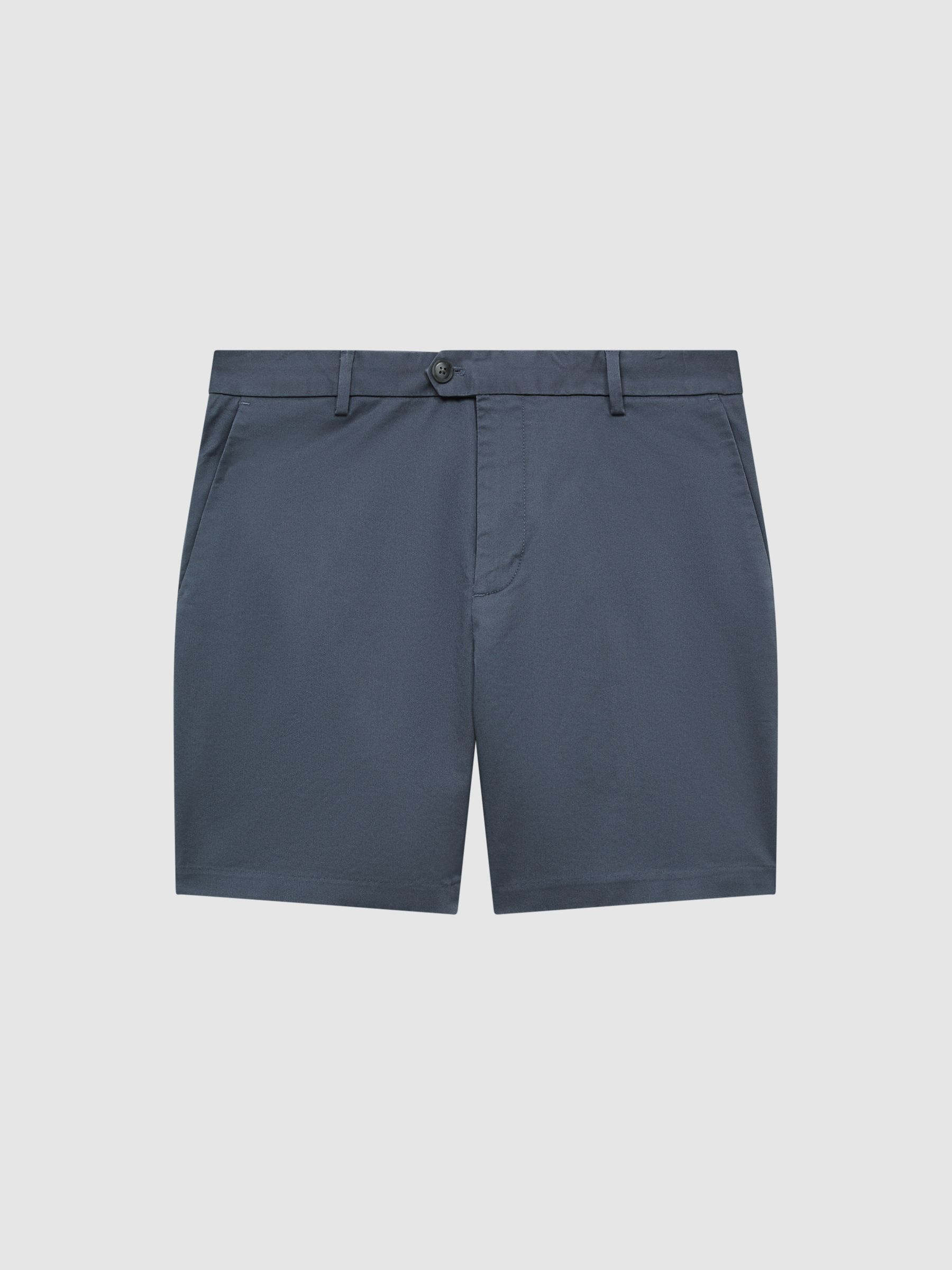 Reiss Short Length Casual Chino Shorts in Airforce Blue | REISS