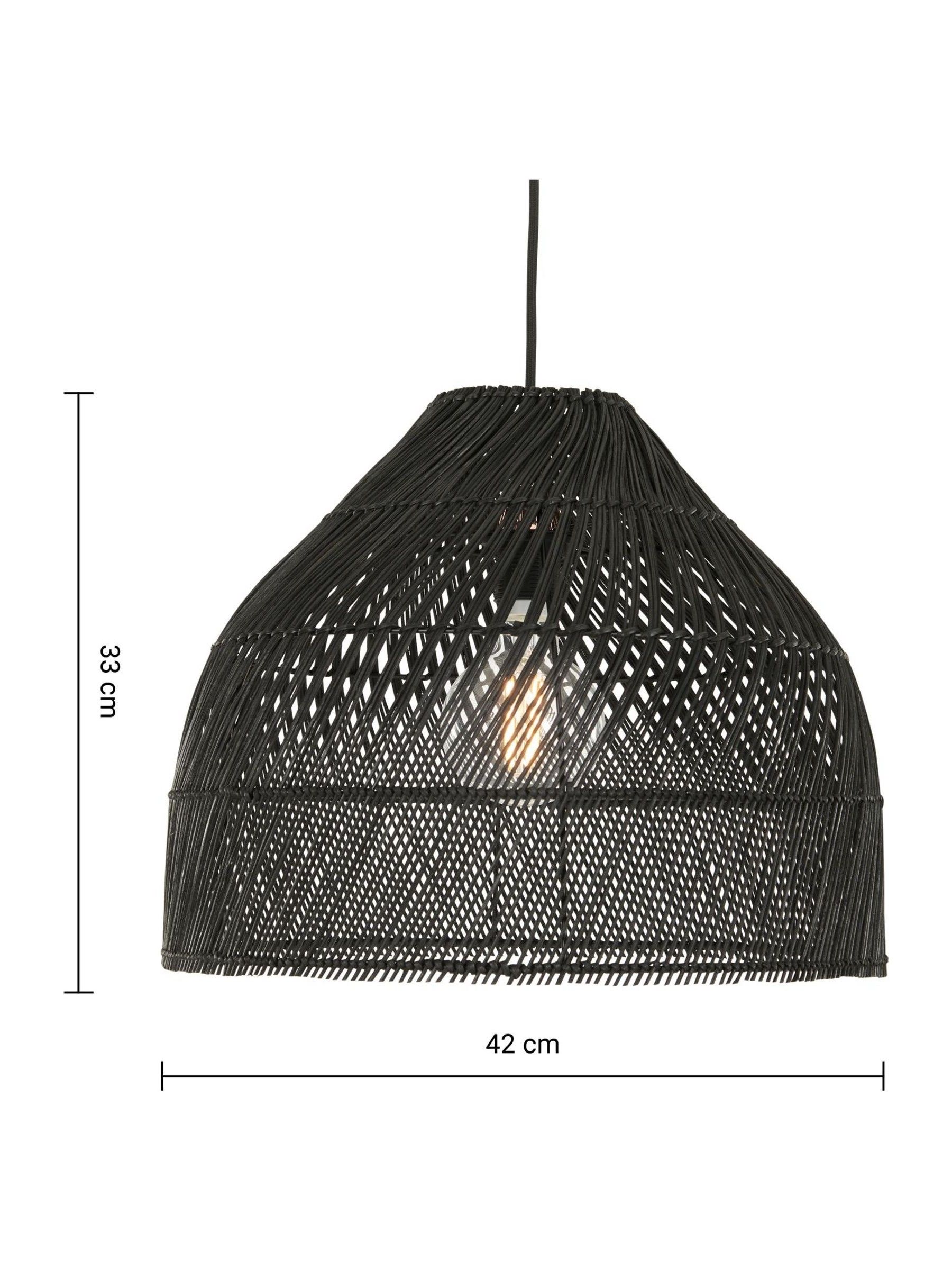 Java Small Lamp Shade in Black Rattan | Made