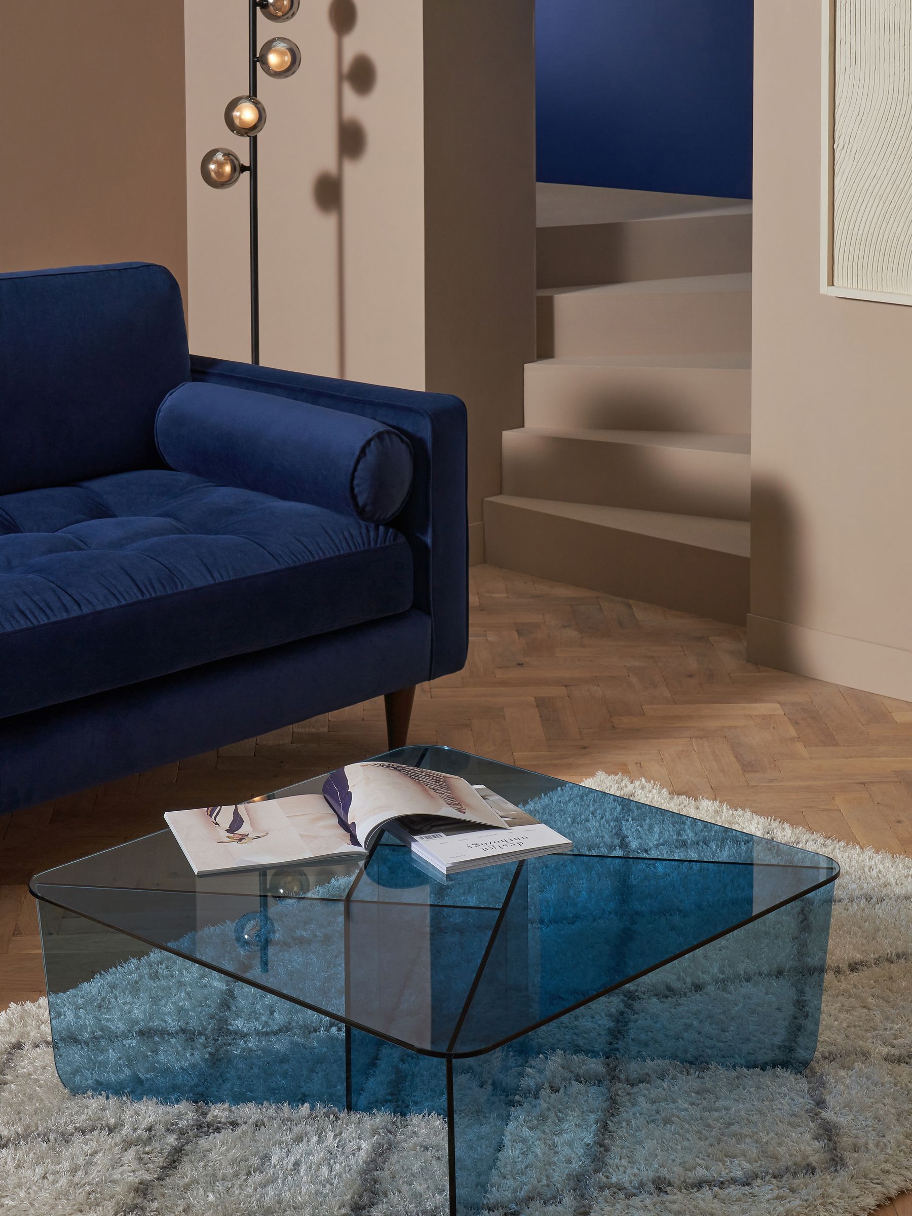 Oki Coffee Table in Blue Glass | Made