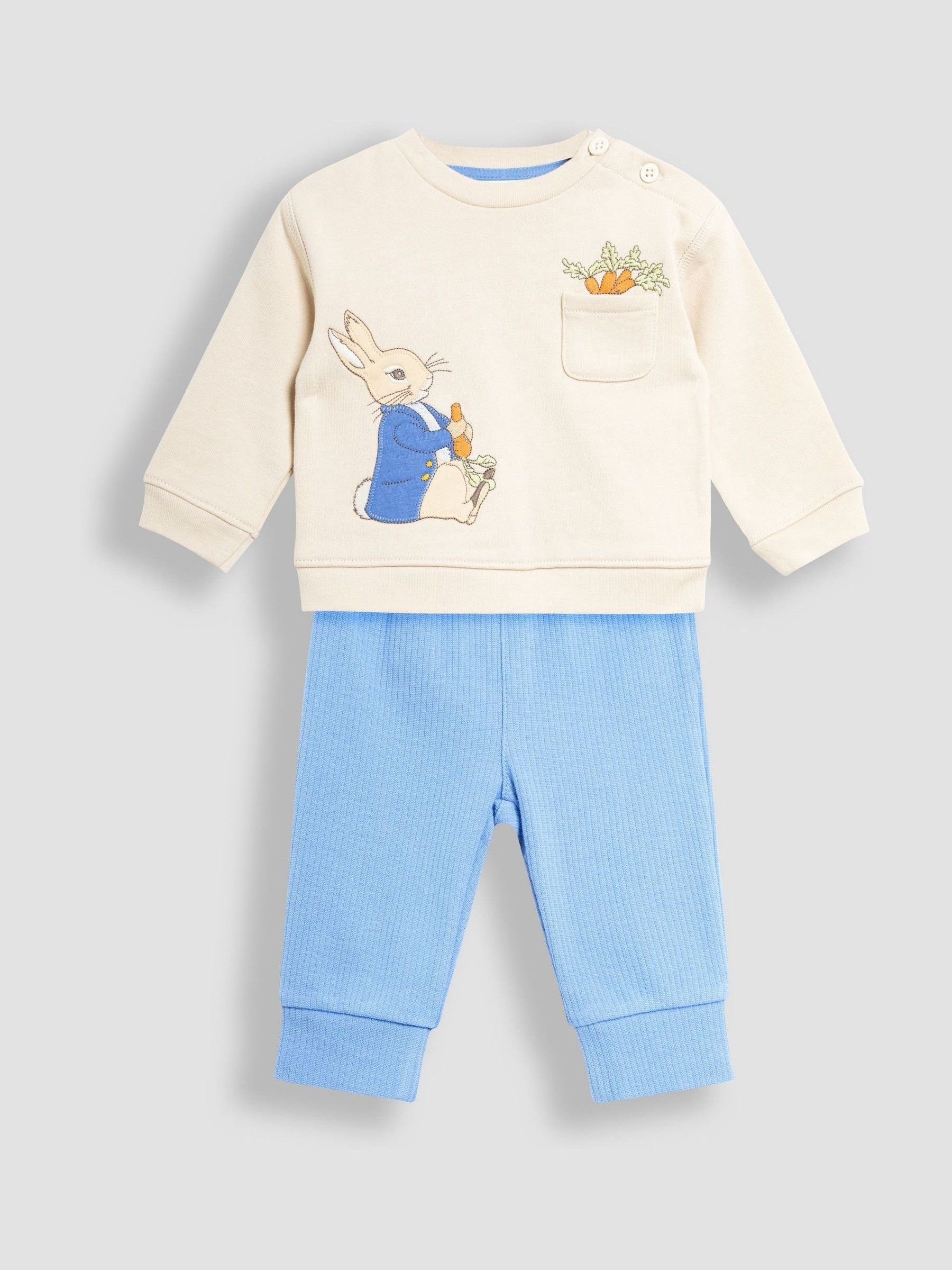 Cream Peter Rabbit Sweatshirt And Cosy Trousers Set | JoJo Maman Bébé