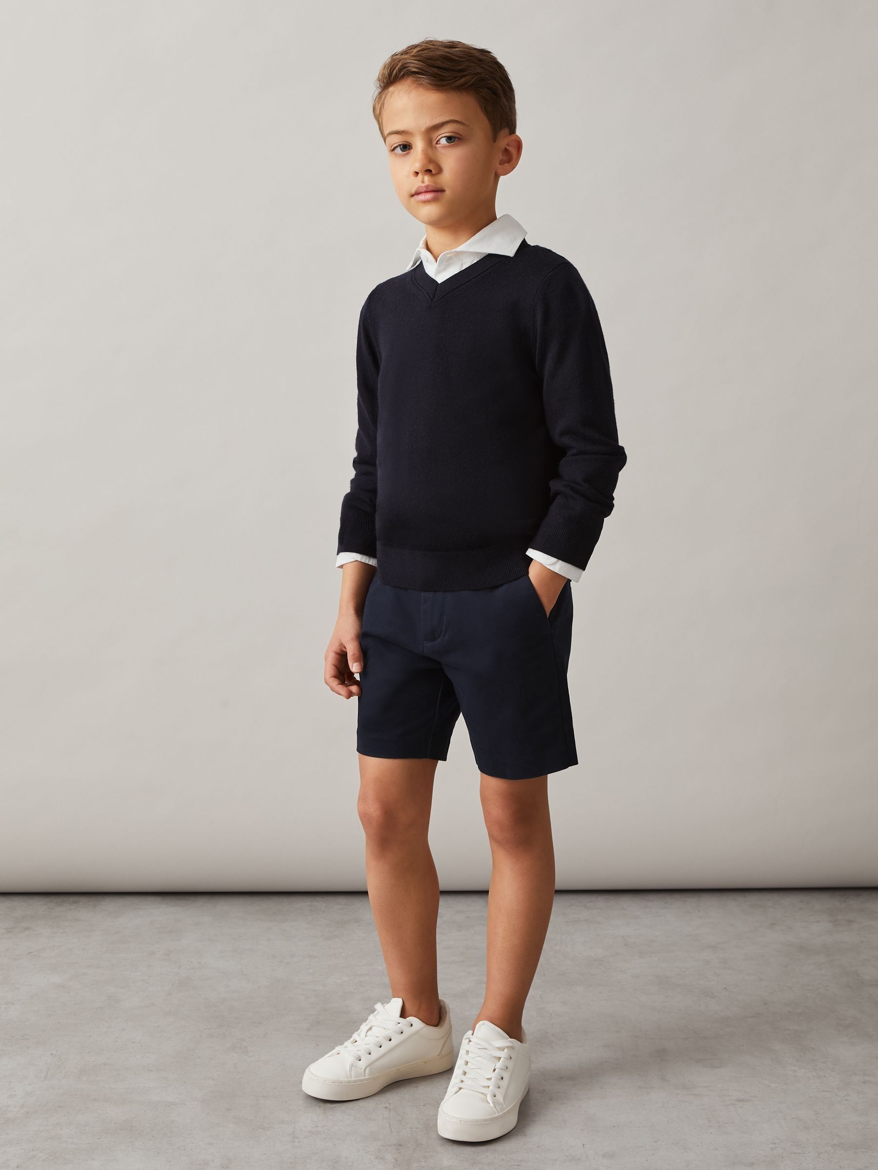 Reiss 3-9 yrs Casual Chino Shorts in Navy - REISS