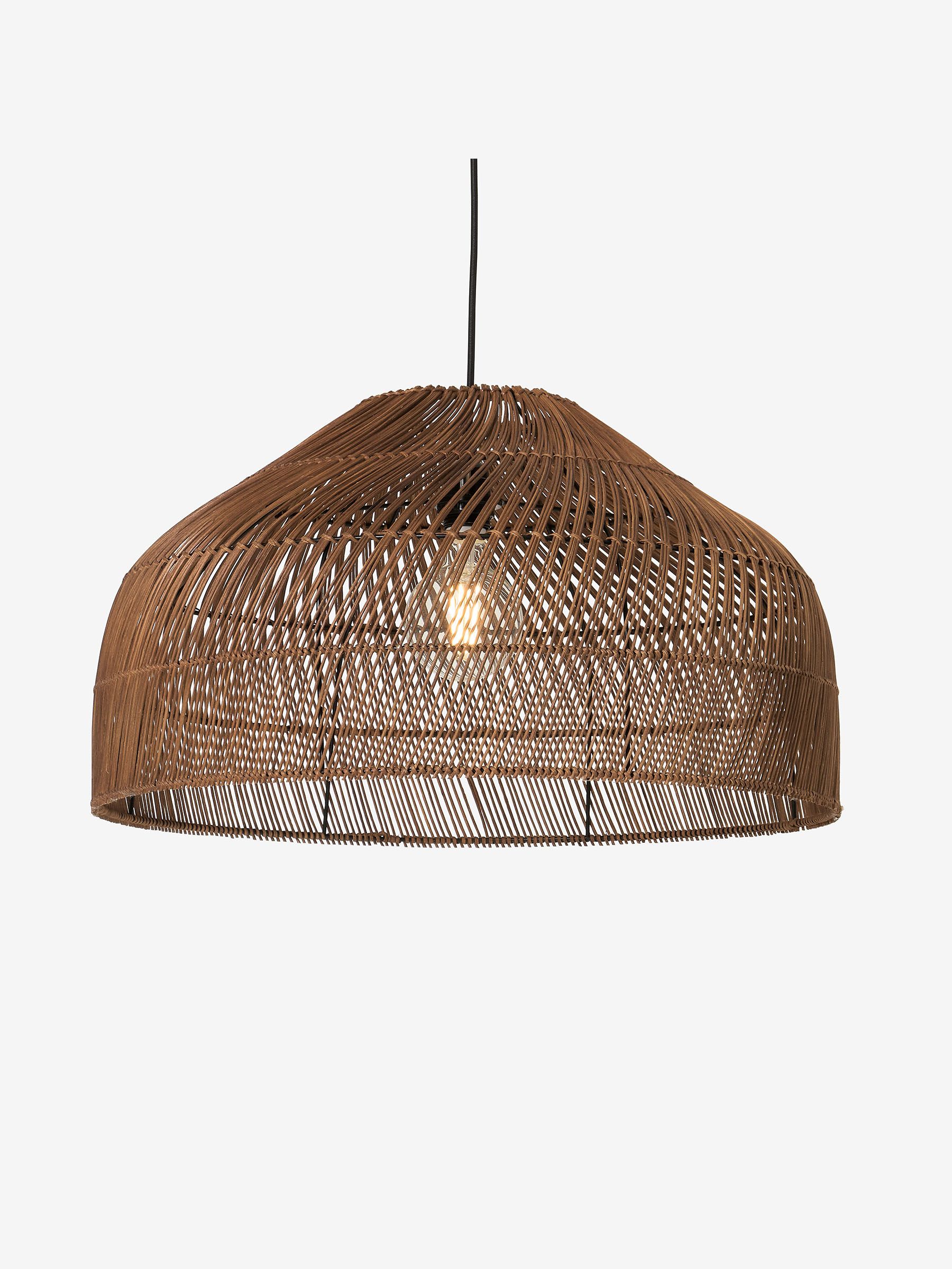 Java Large Small Lamp Shade in Dark Rattan | Made