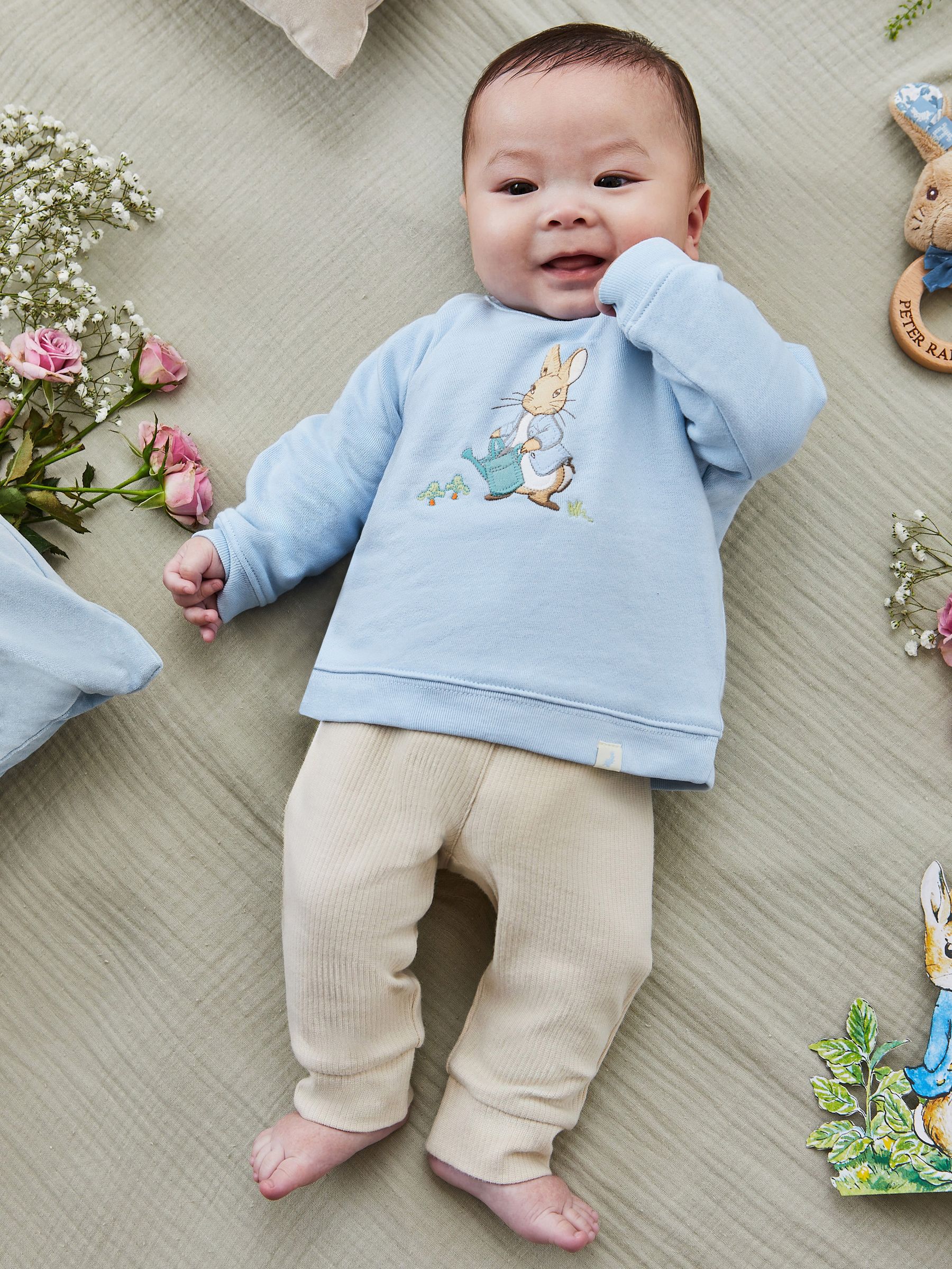 Blue Peter Rabbit Appliqué Sweatshirt & Trousers Baby Set | JoJo Maman Bébé