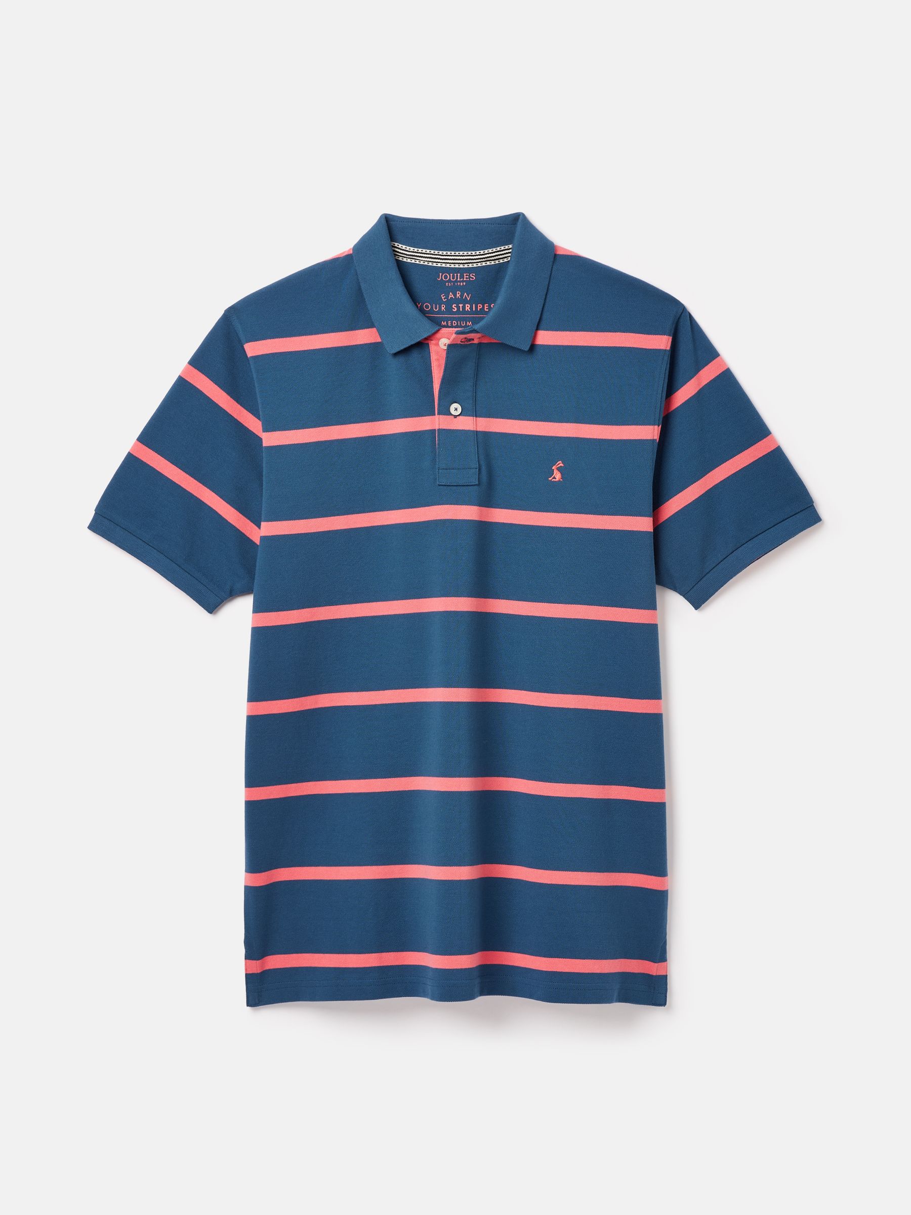 Filbert Blue & Pink Striped Polo Shirt | Joules