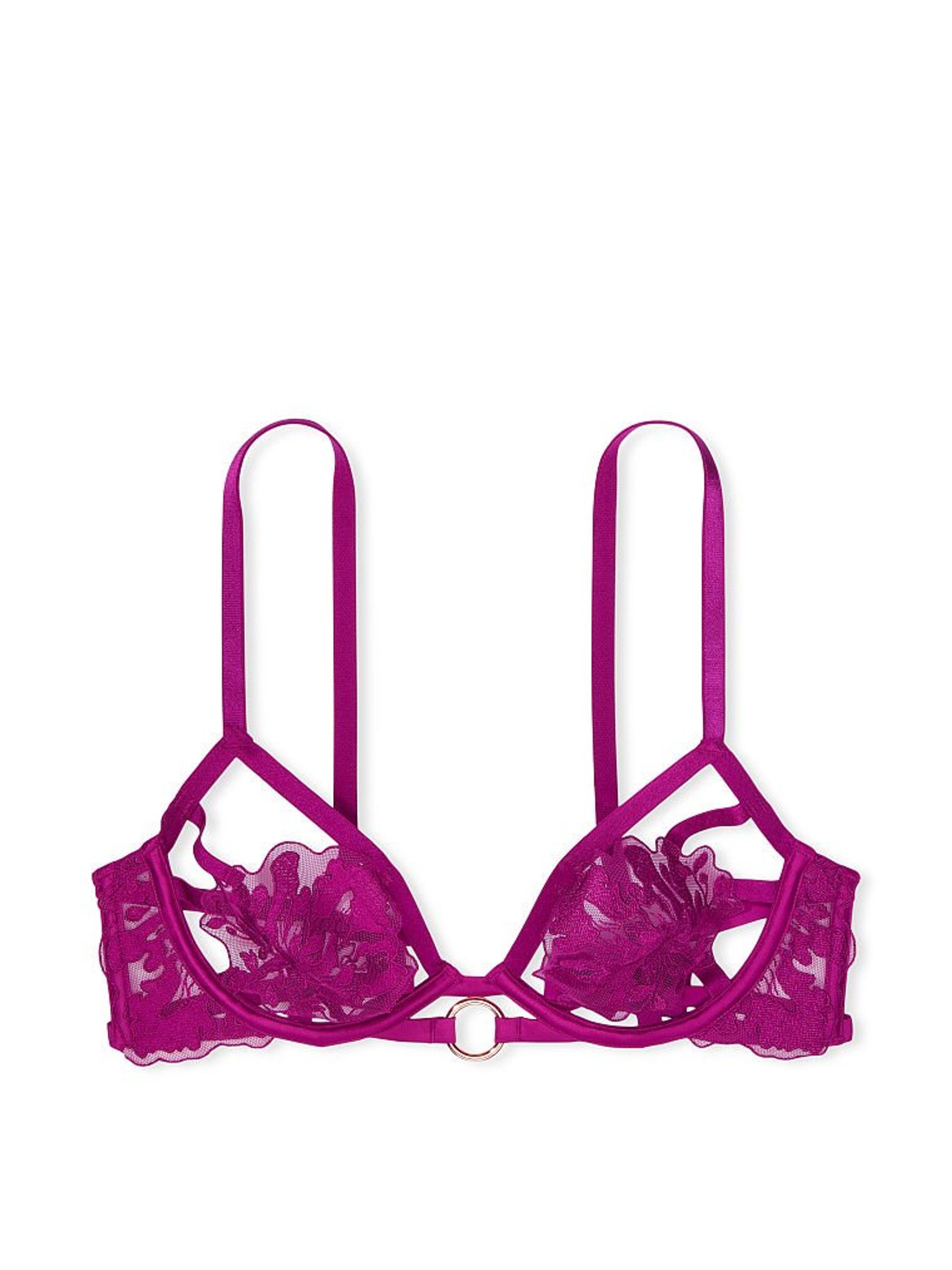 Raspberry Cooler Purple Embroidered Unlined Demi Bra | Victoria's Secret UK