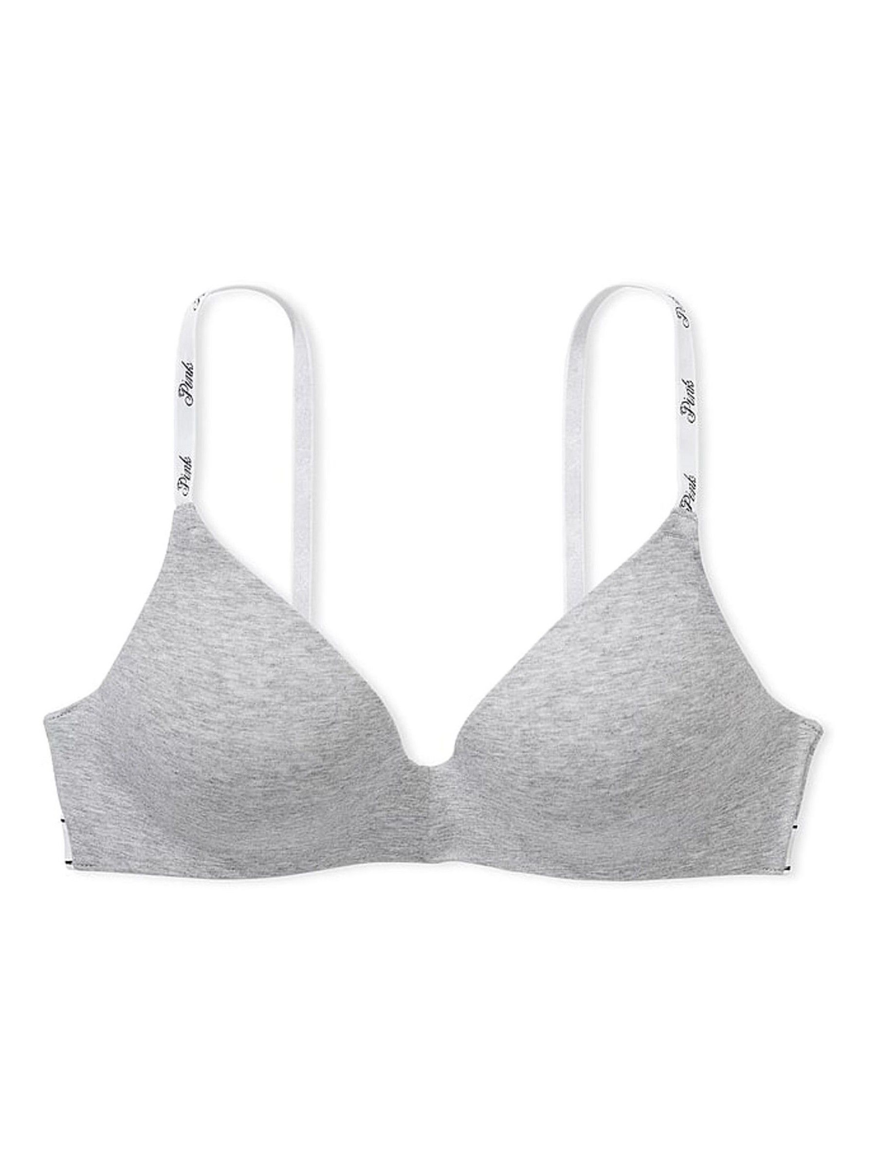 Grey Heather Non Wired Lightly Lined Cotton Logo Bra Victoria s Secret Ireland