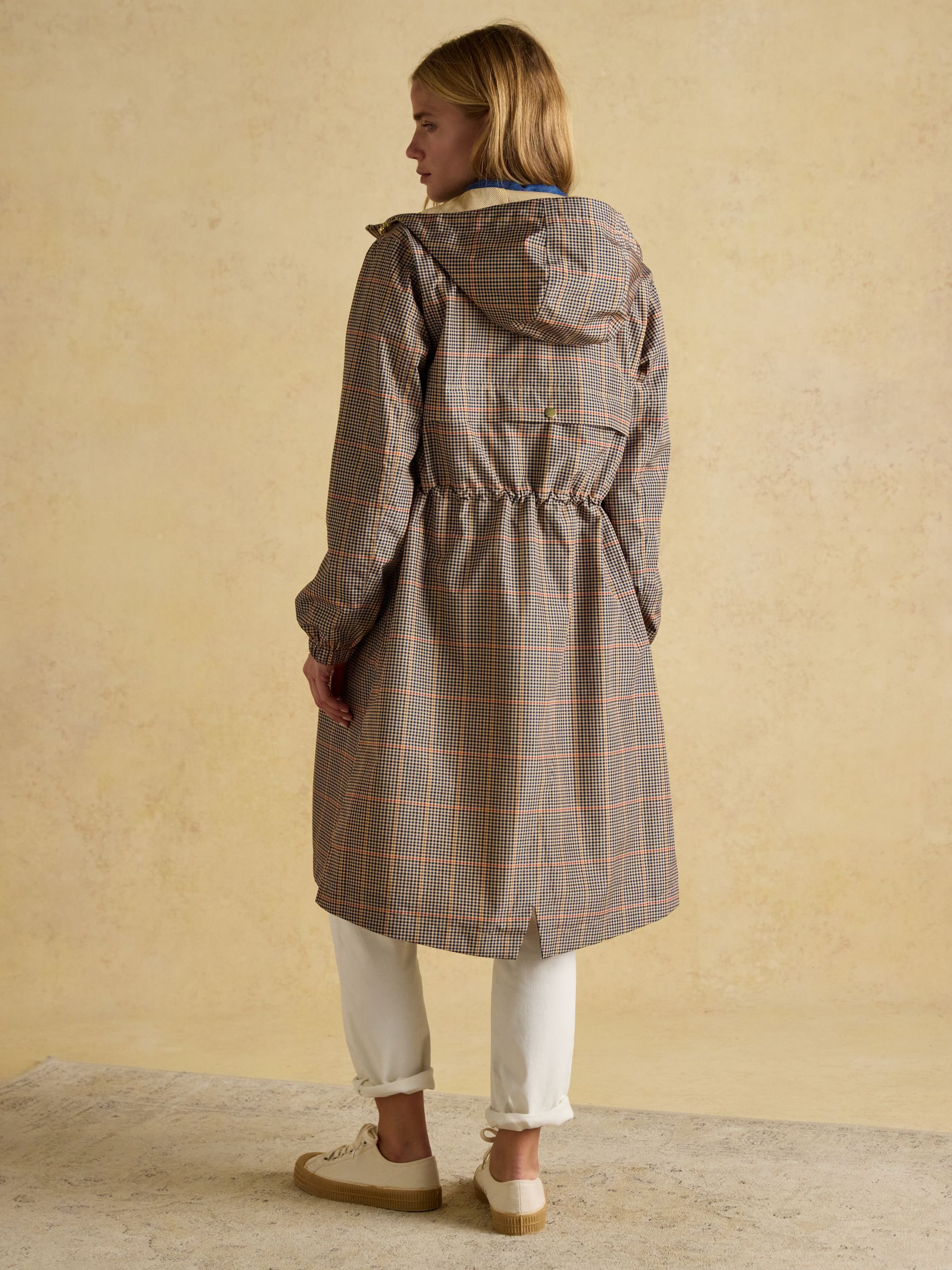 Holkham Brown Check Waterproof Packable Raincoat With Hood | Joules