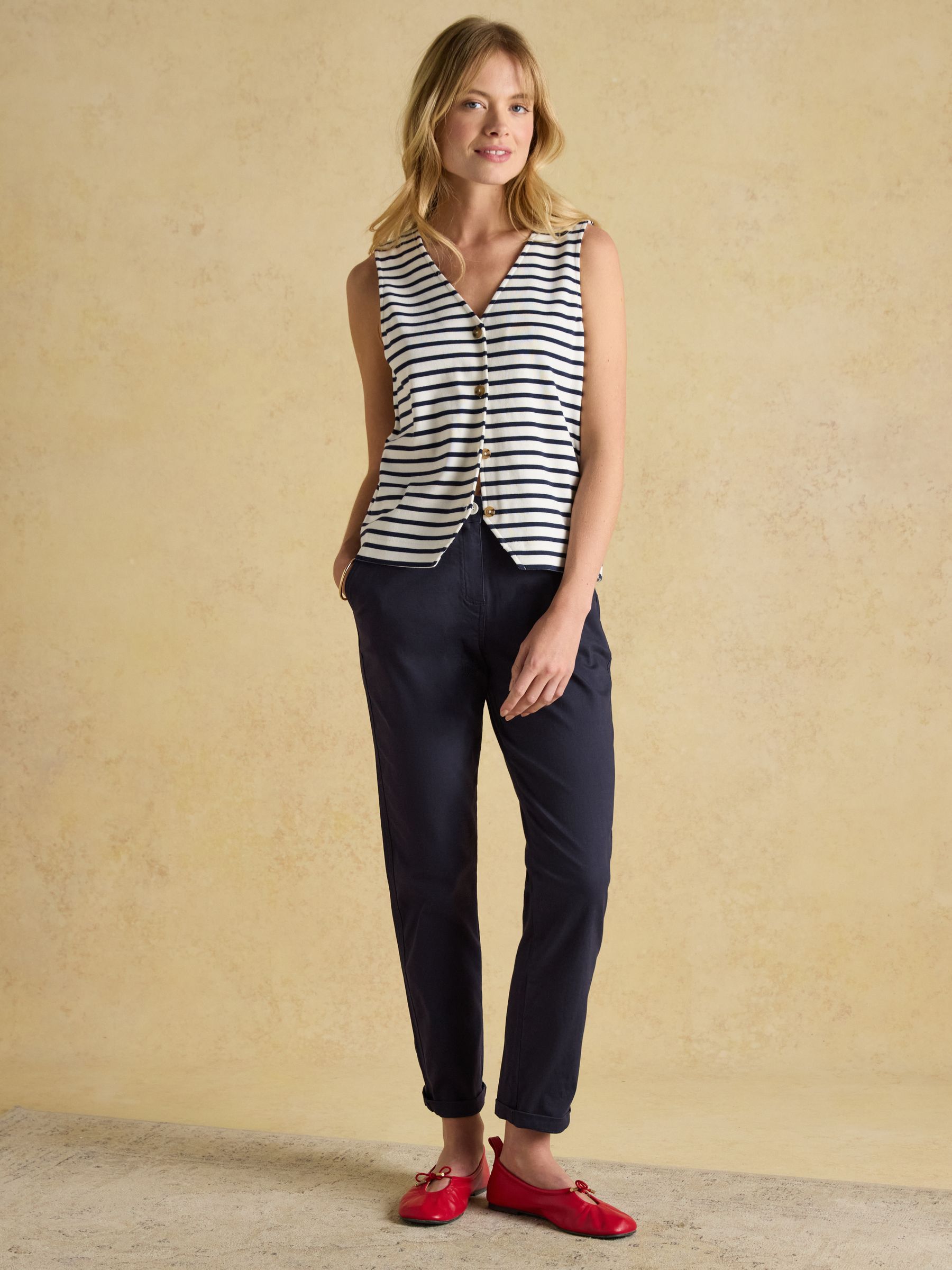 Navy Blue Slim Fit Chino Trousers Joules
