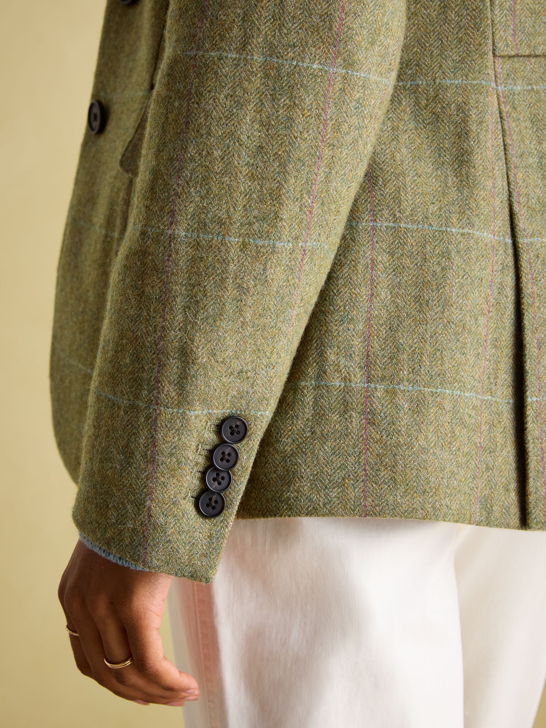 Fayfair Khaki Green Tweed Hacking Jacket | Joules