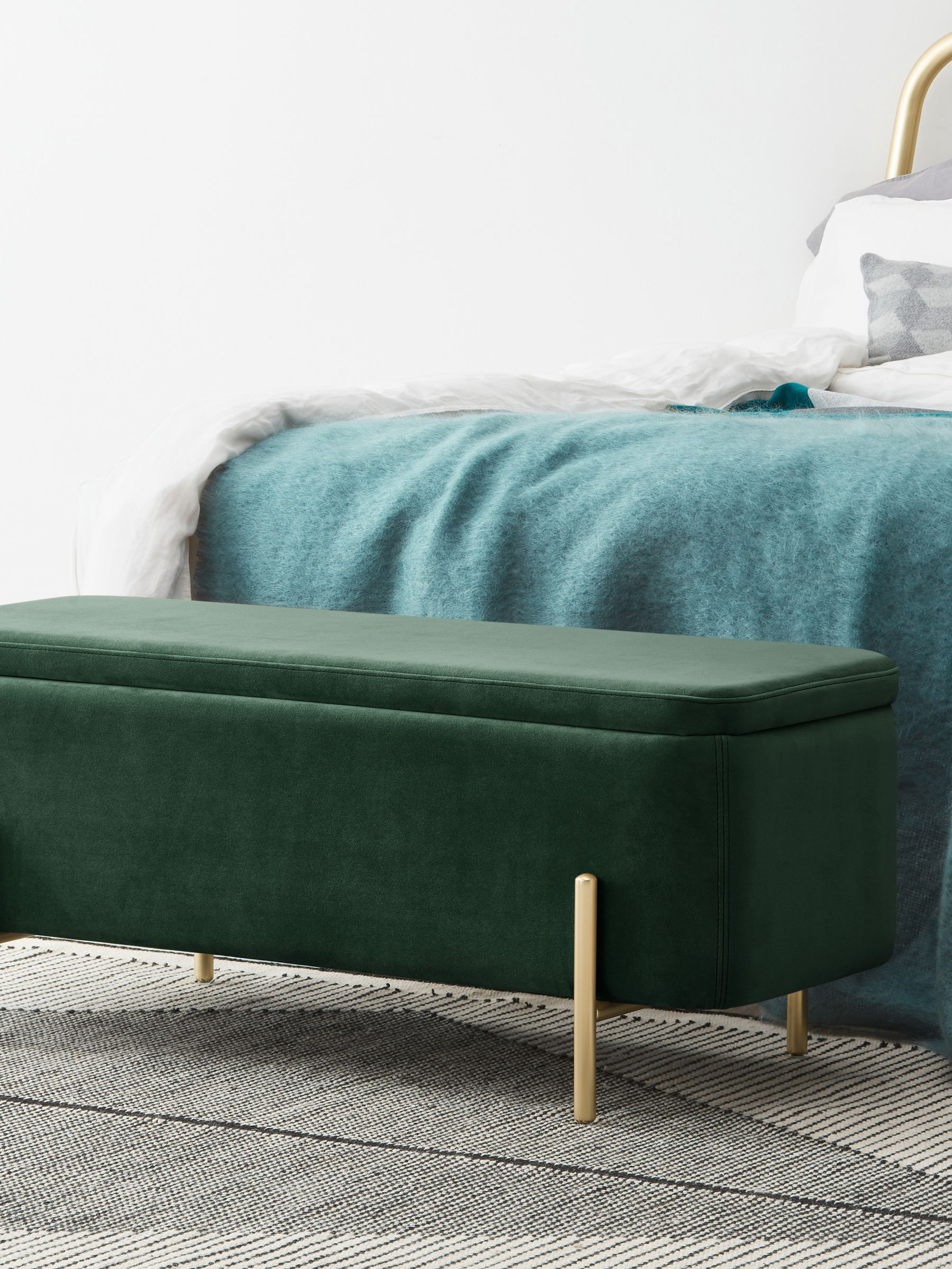 Asare Storage Ottoman Bench in Green | Made