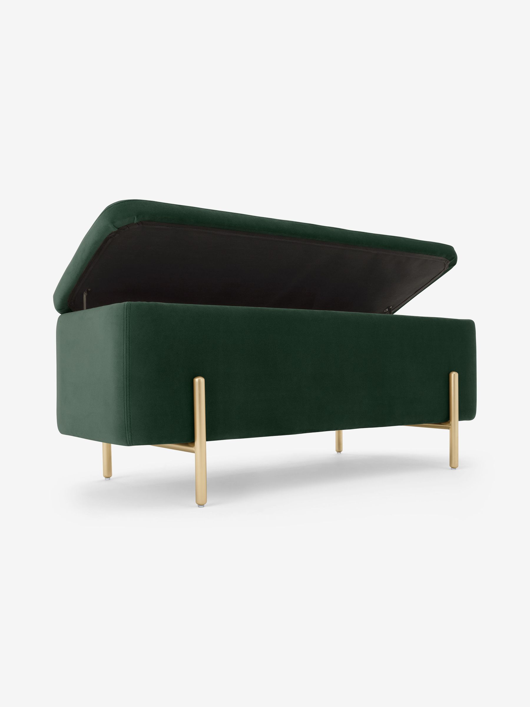 Asare Storage Ottoman Bench in Green | Made
