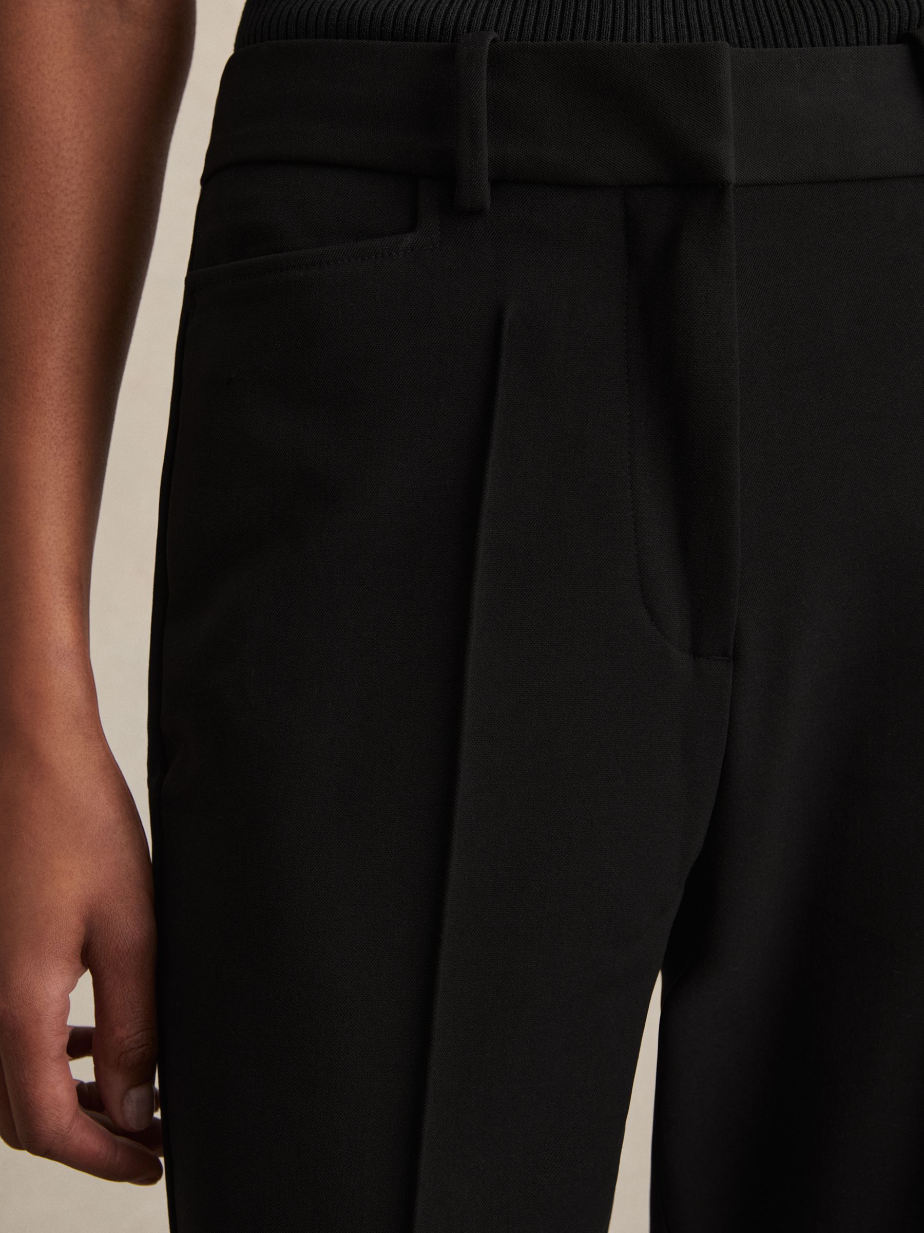 Reiss Petite Flared Suit Trousers in Black | REISS