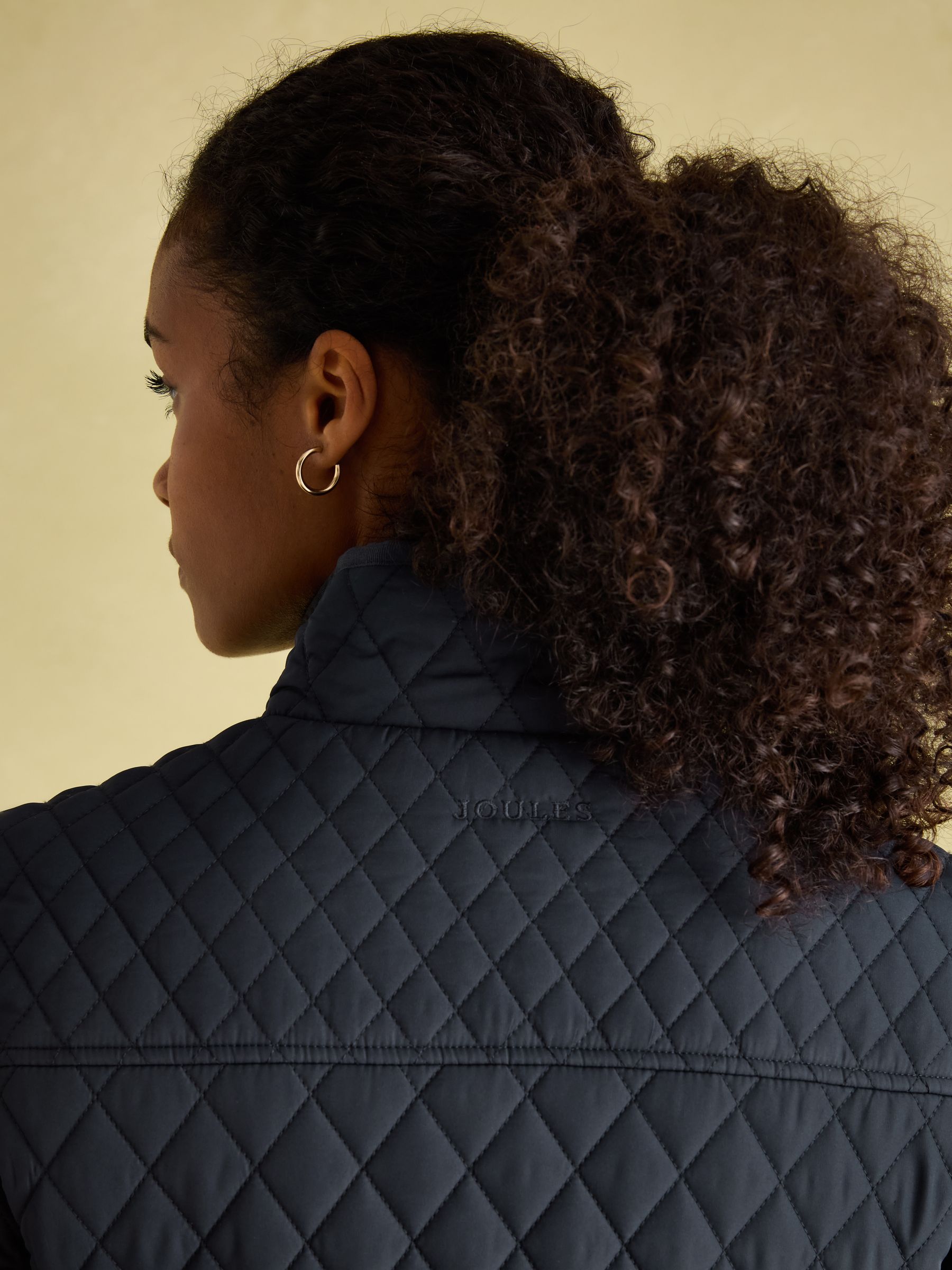 Allendale Navy Blue Showerproof Diamond Quilted Coat | Joules