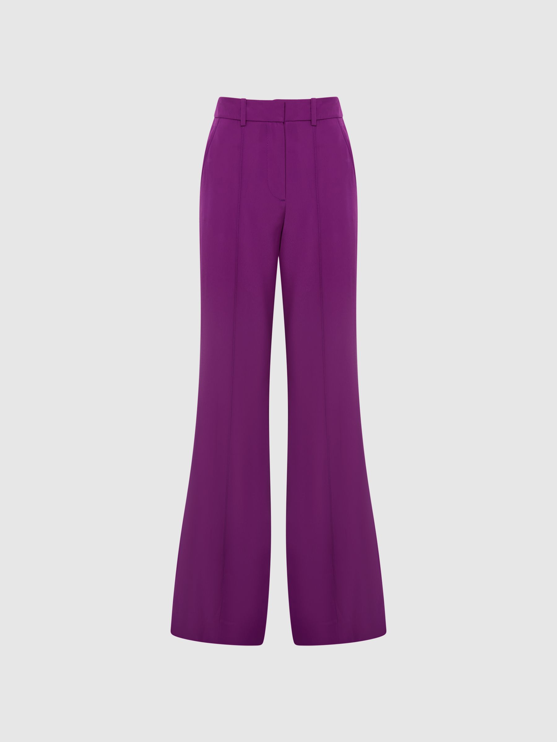 Reiss Fluid Flare Trousers in Magenta | REISS