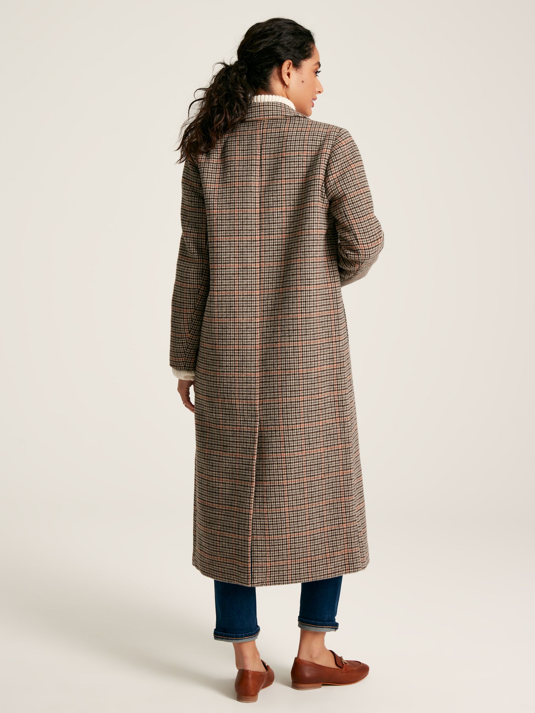 Harrow Check Wool Blend Coat | Joules