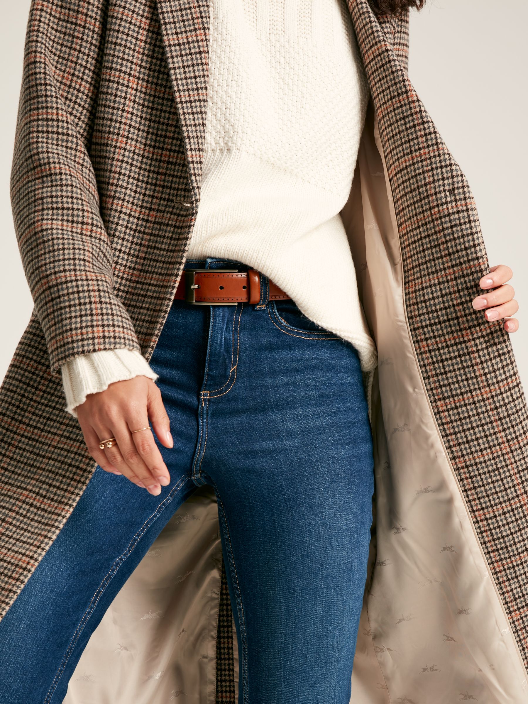 Harrow Check Wool Blend Coat | Joules
