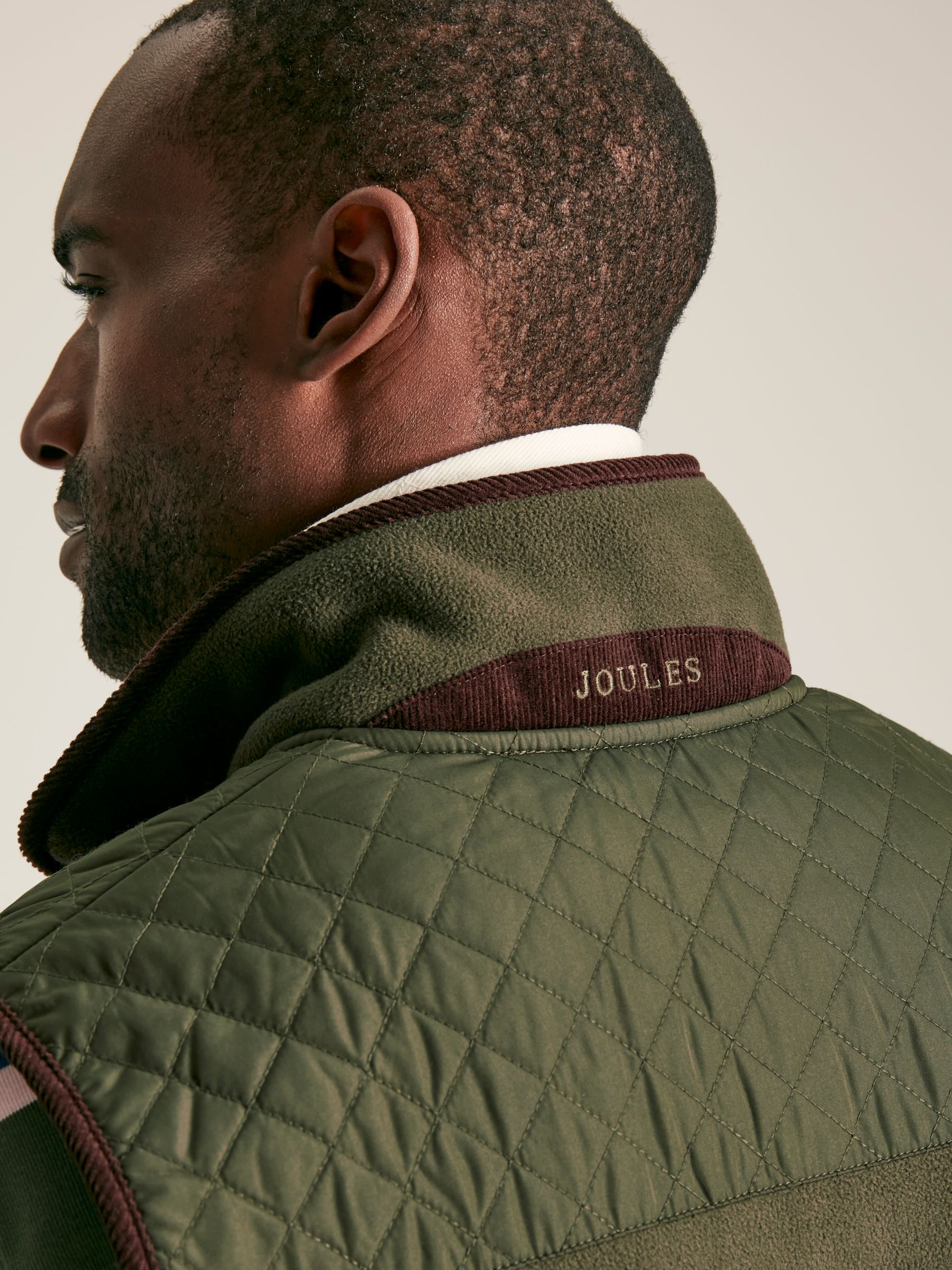 Greenfield Green Full Zip Fleece Gilet | Joules