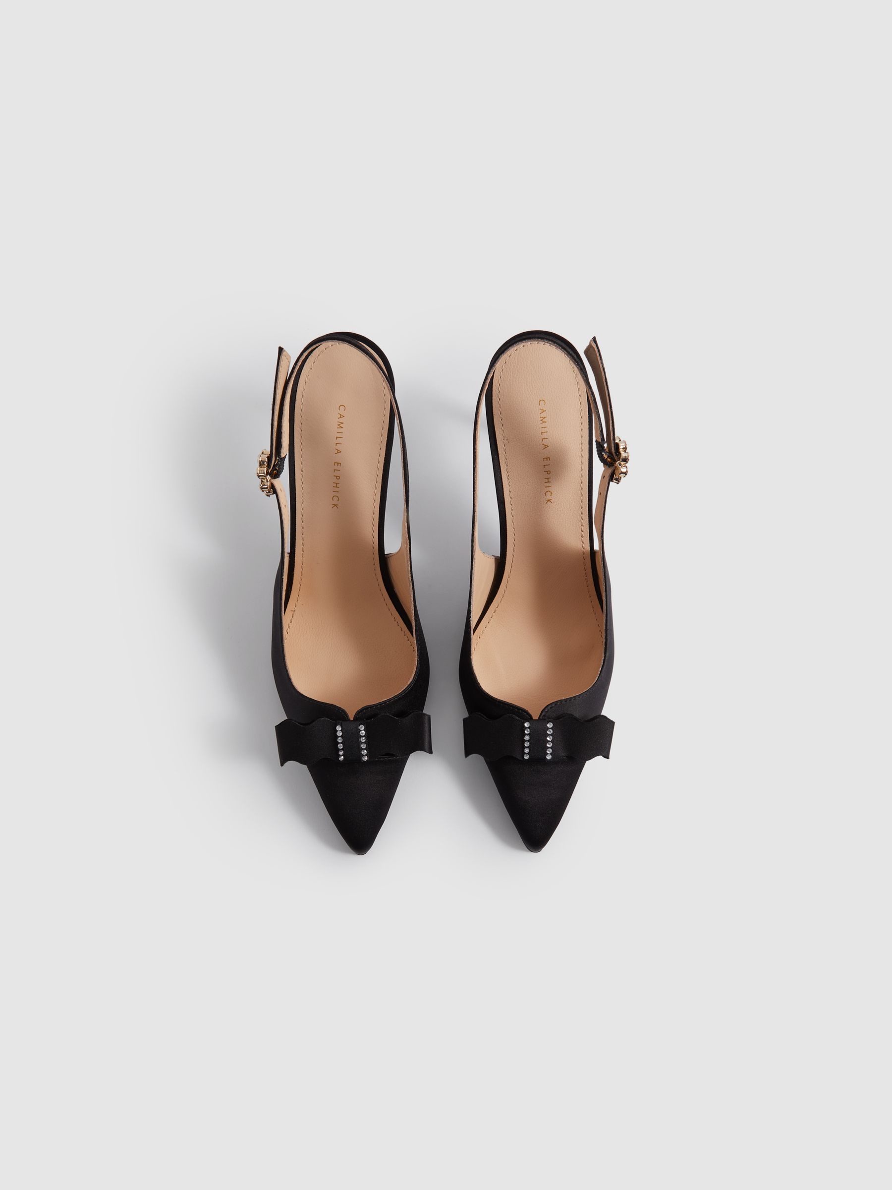 Reiss Camilla Elphick Slingback Heels in Black - REISS