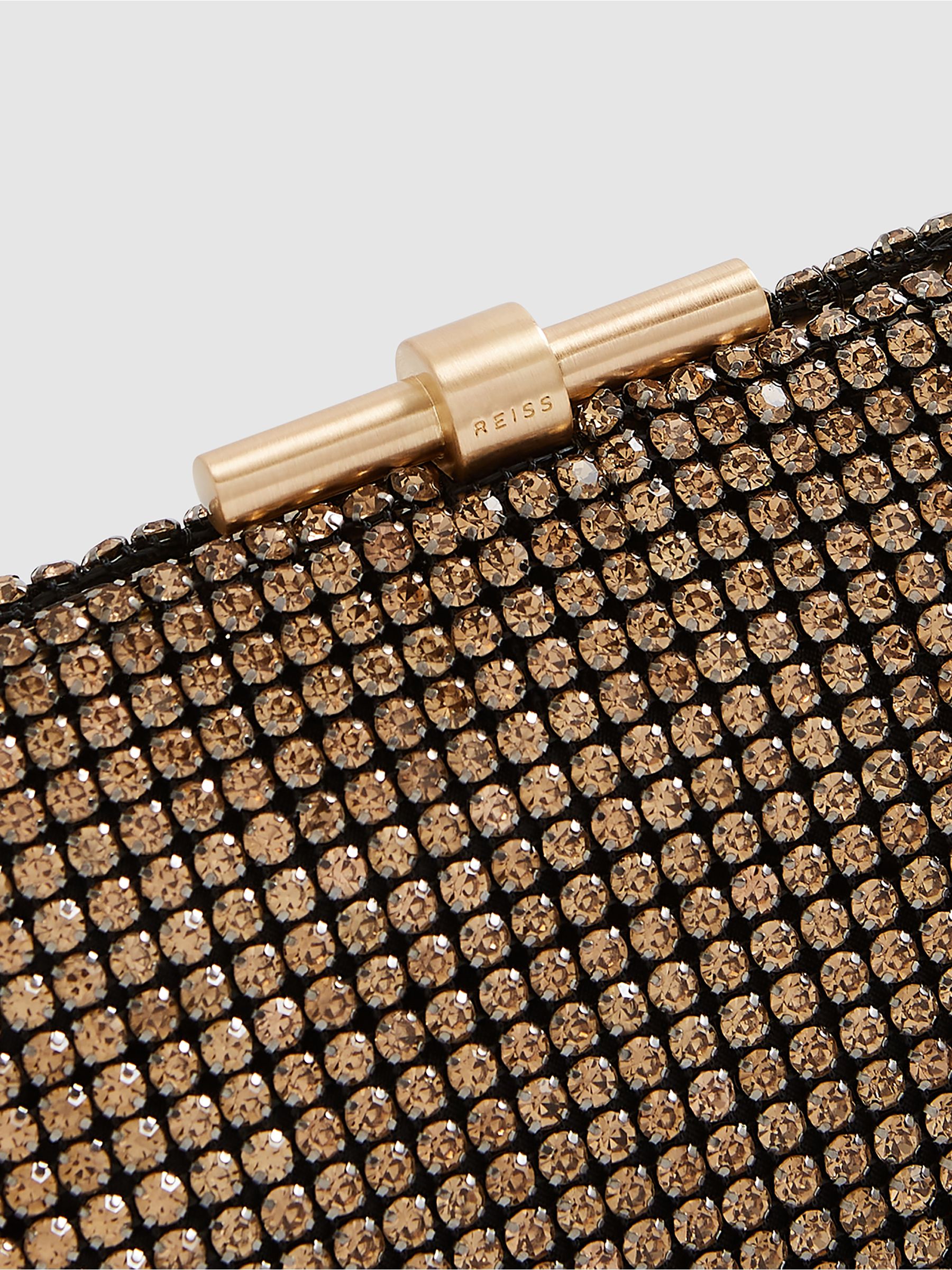 Reiss Embellished Clutch Bag in Gold - REISS