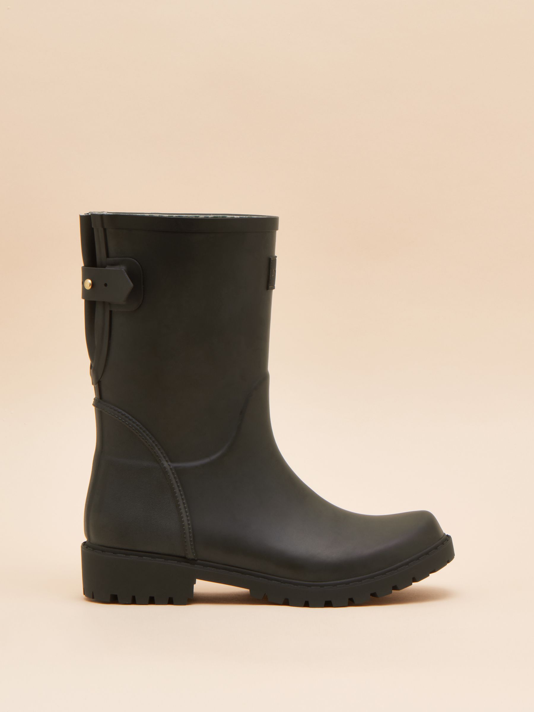 Wistow Black Adjustable Mid Calf Wellies | Joules