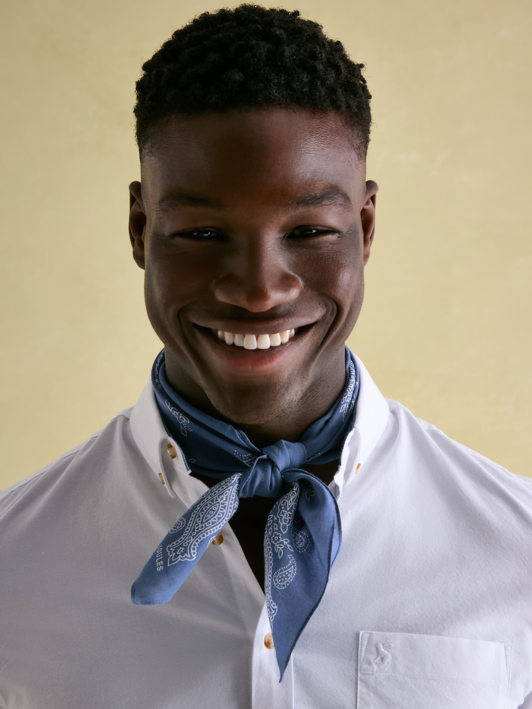 Dapper Blue Cotton Scarf | Joules