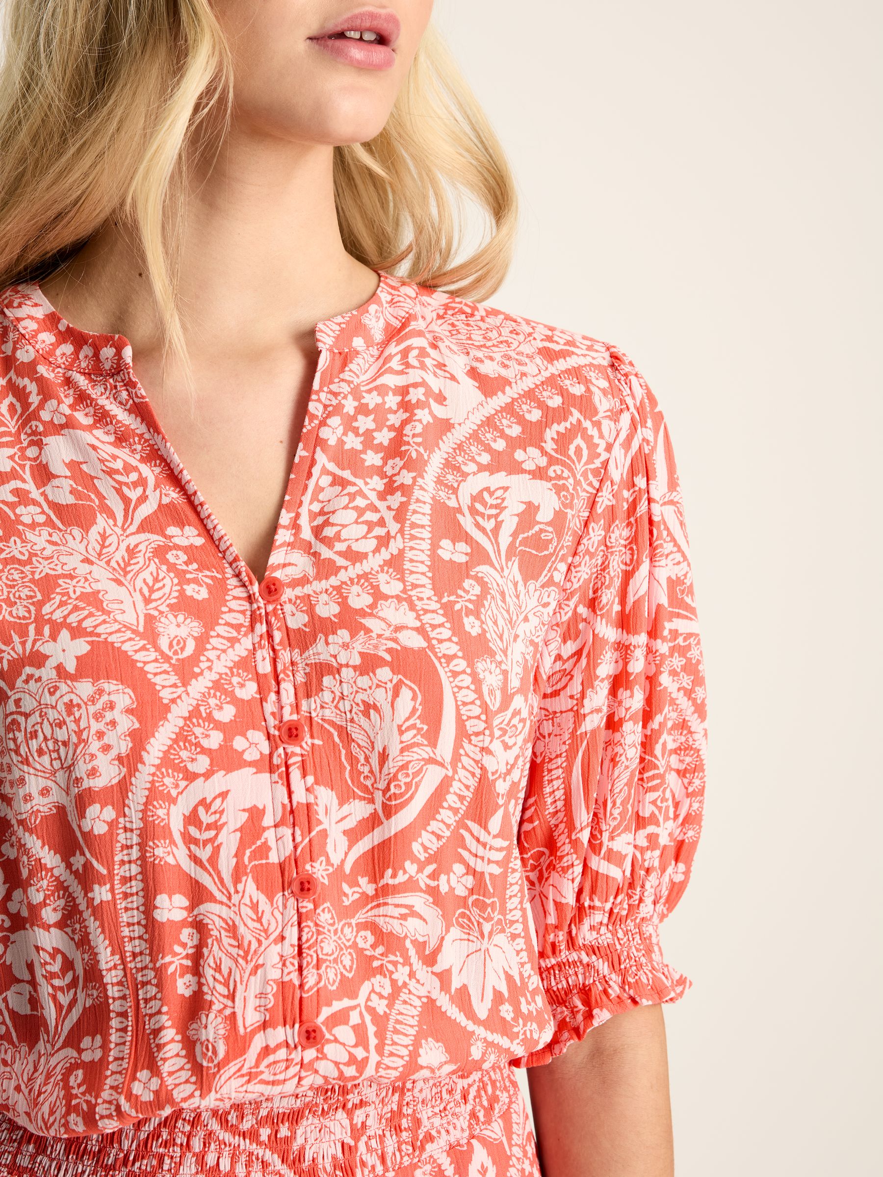 Laurie Red Viscose Midi Dress | Joules