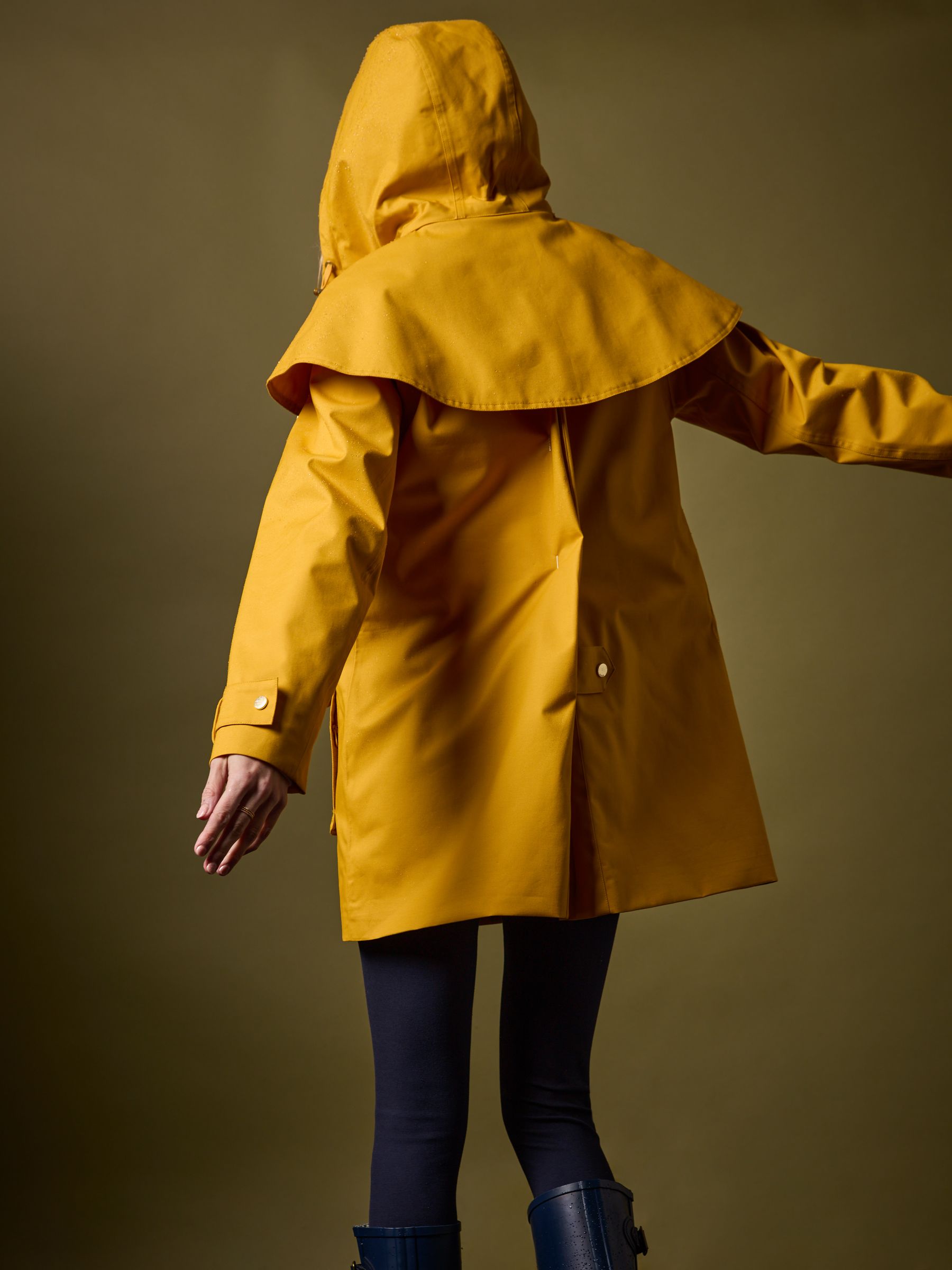 Edinburgh Yellow Premium Waterproof Hooded Raincoat | Joules