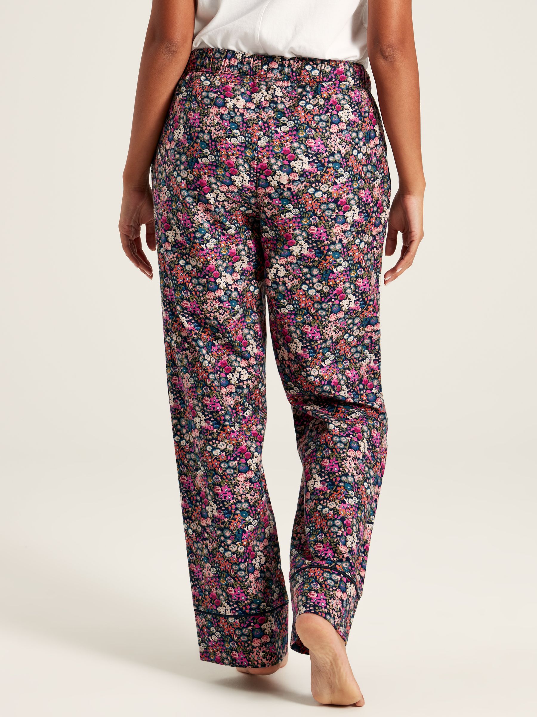 Stella Navy Floral Cotton Pyjama Bottoms | Joules