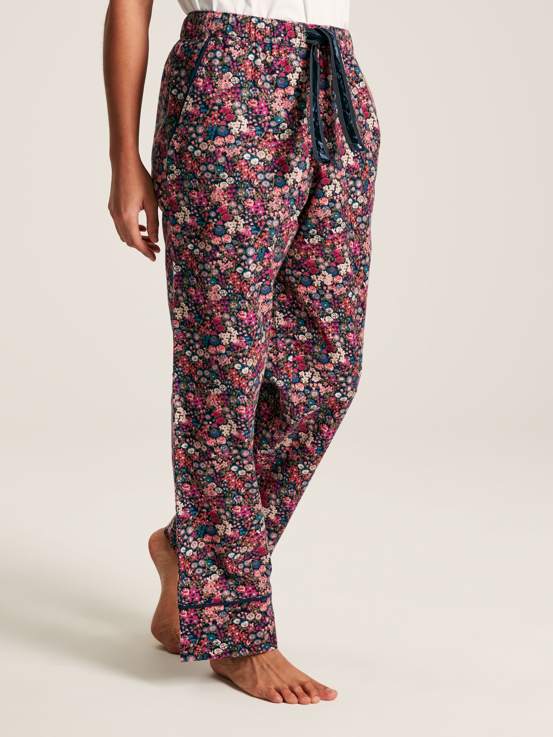 Stella Navy Floral Cotton Pyjama Bottoms | Joules