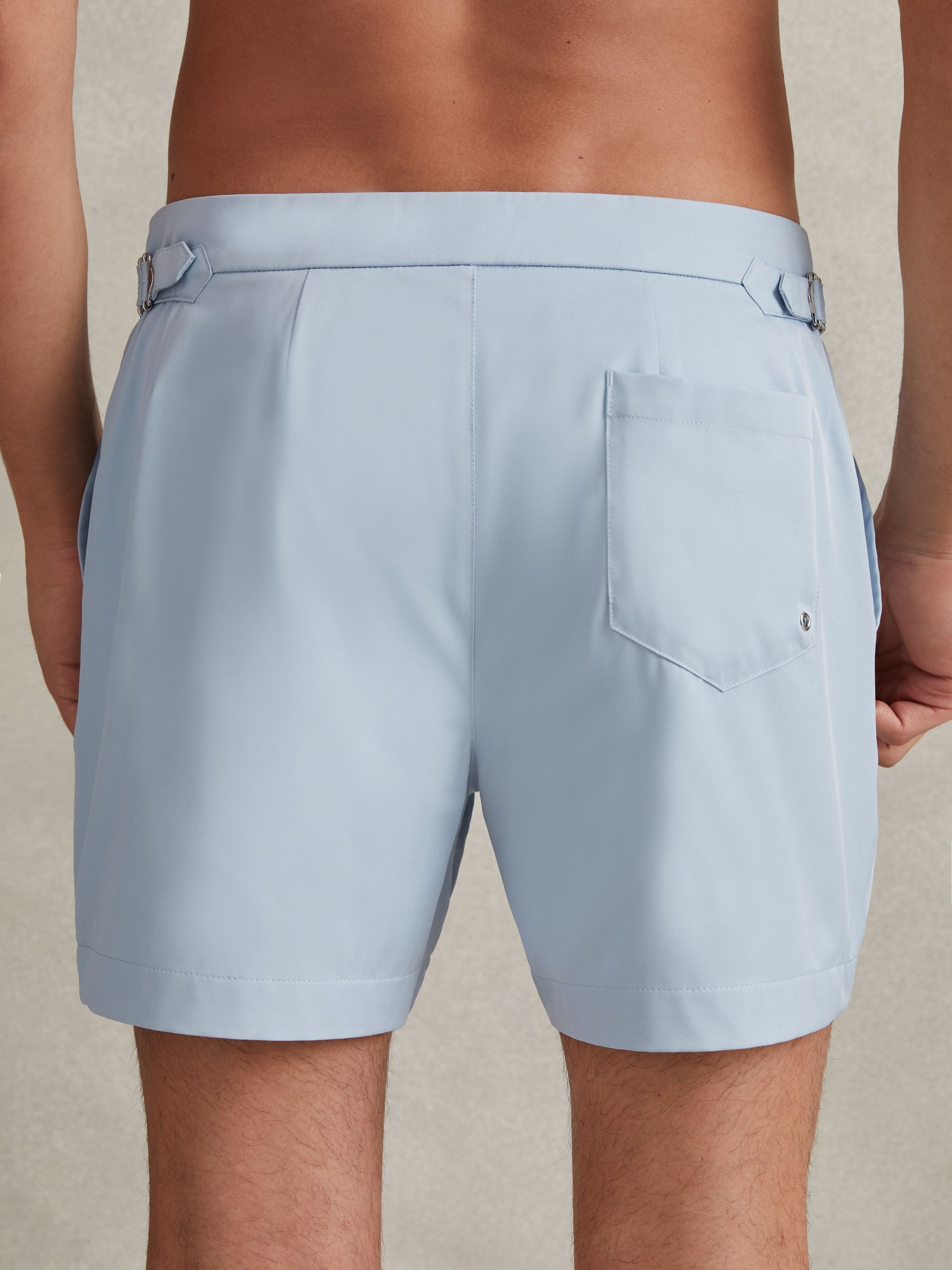 Reiss Side Adjuster Swim Shorts in Soft Blue - REISS