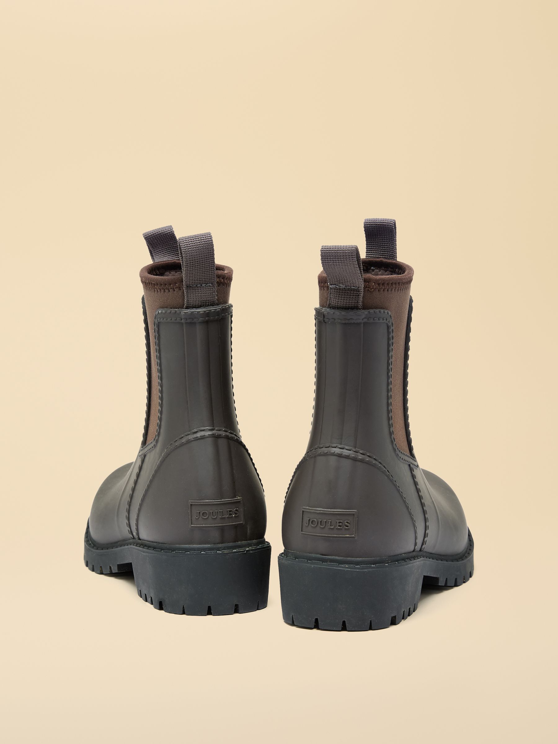 Oakfield Chocolate Brown Neoprene Lined Ankle Wellies | Joules