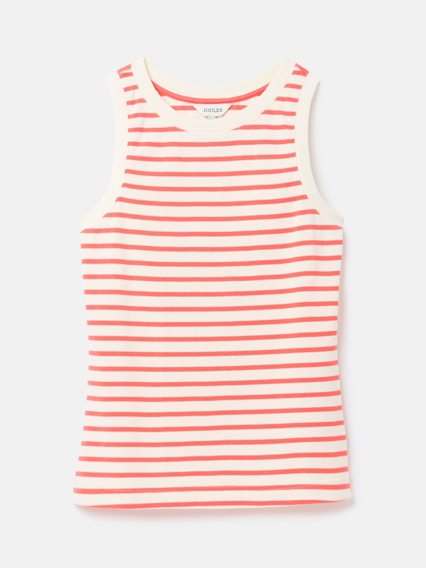 Harbour Cream & Coral Striped Jersey Vest | Joules