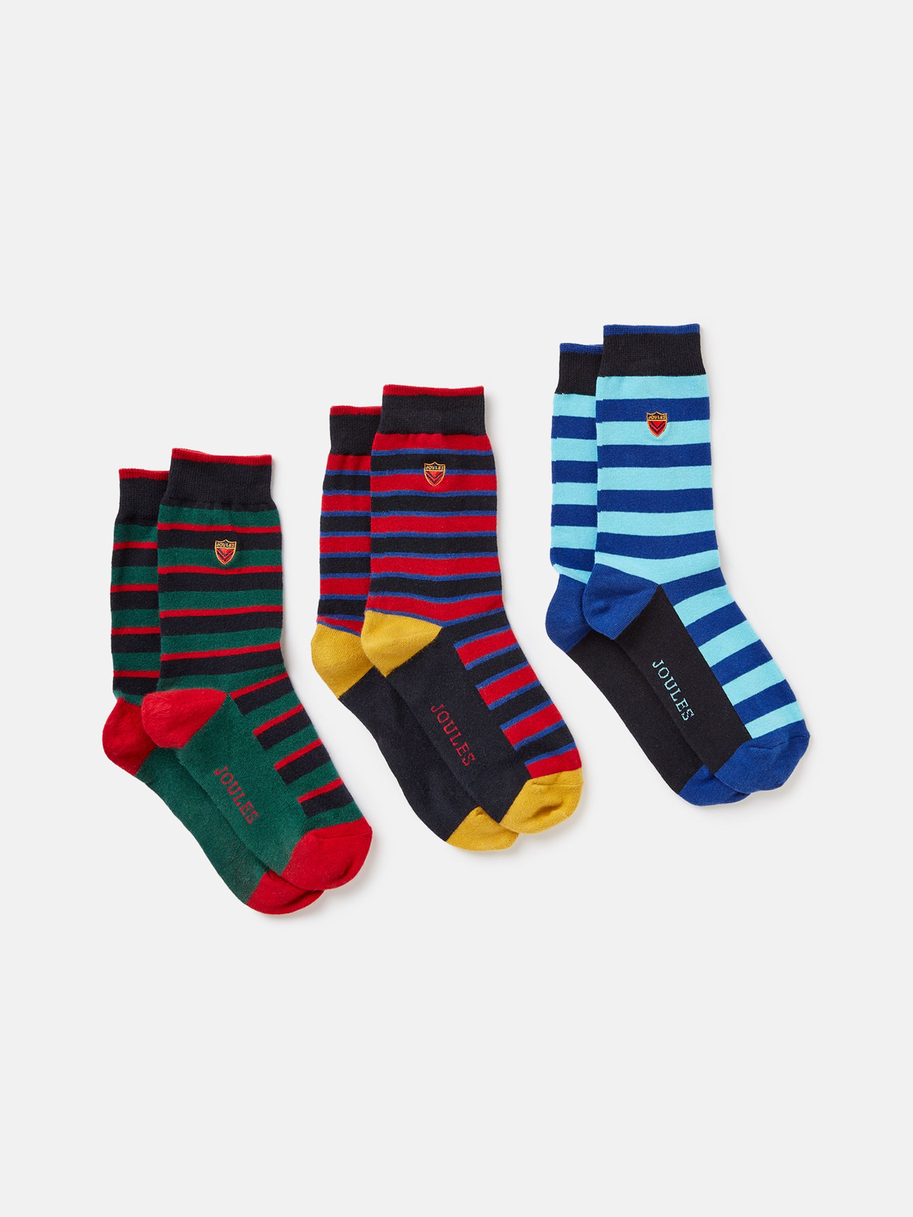 Stripe Striking Cotton Socks 3 Pack | Joules