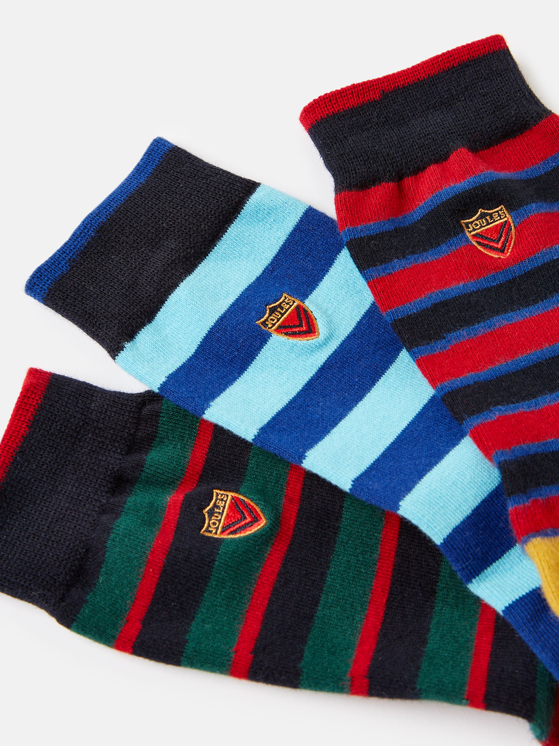 Stripe Striking Cotton Socks 3 Pack | Joules