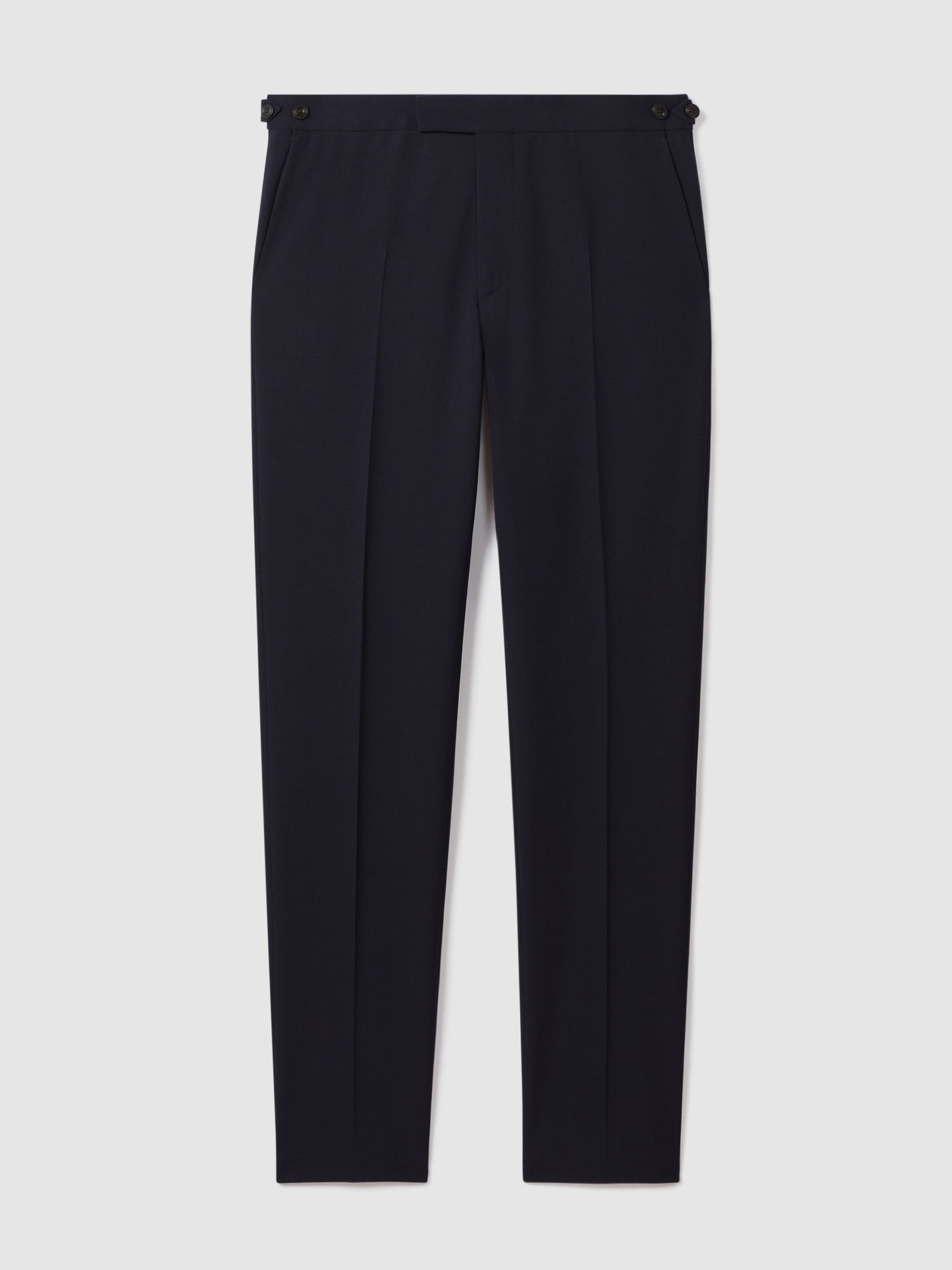 Reiss Slim Fit Side Adjuster Trousers in Navy - REISS