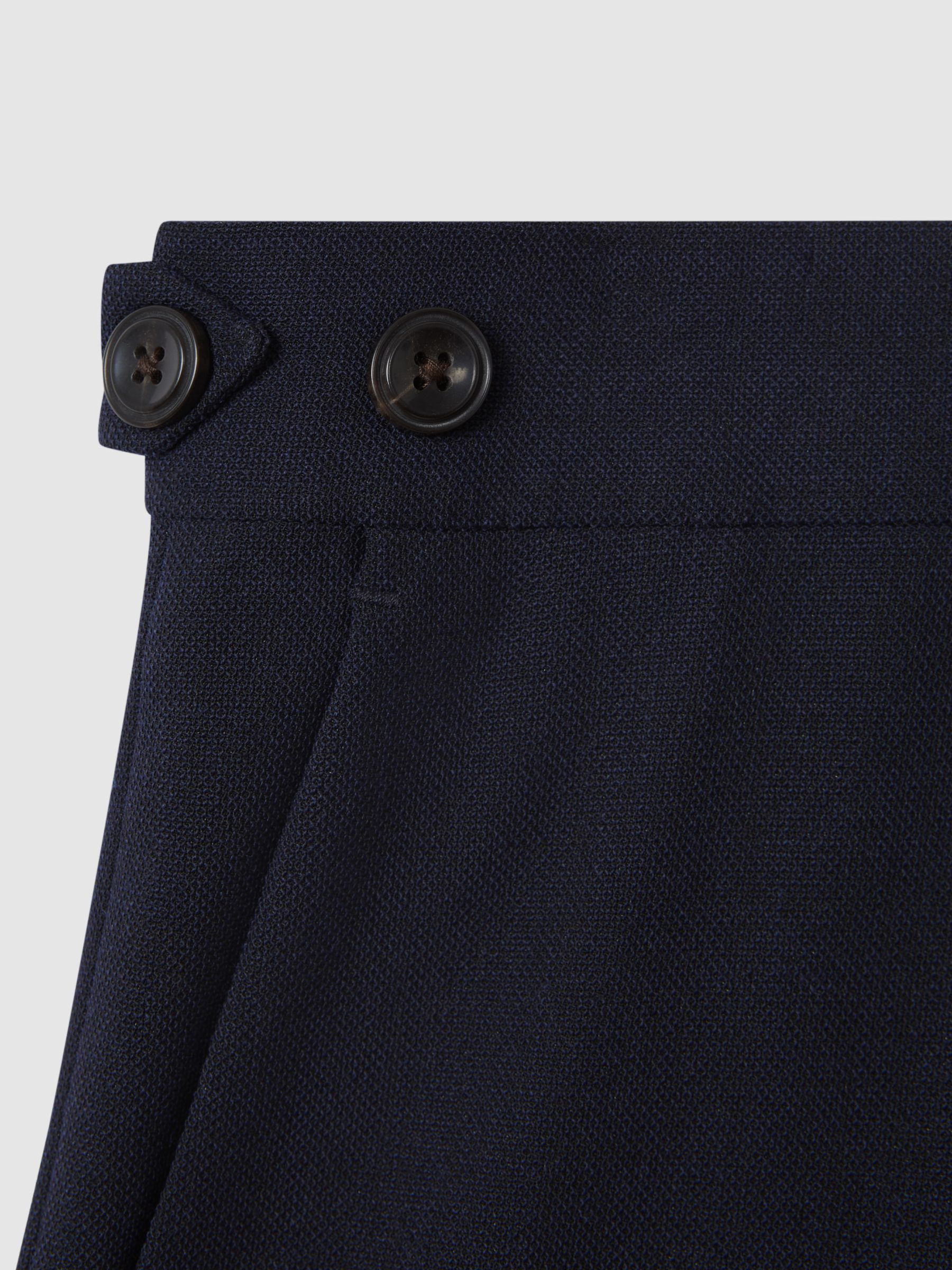 Reiss Slim Fit Side Adjuster Trousers in Navy - REISS