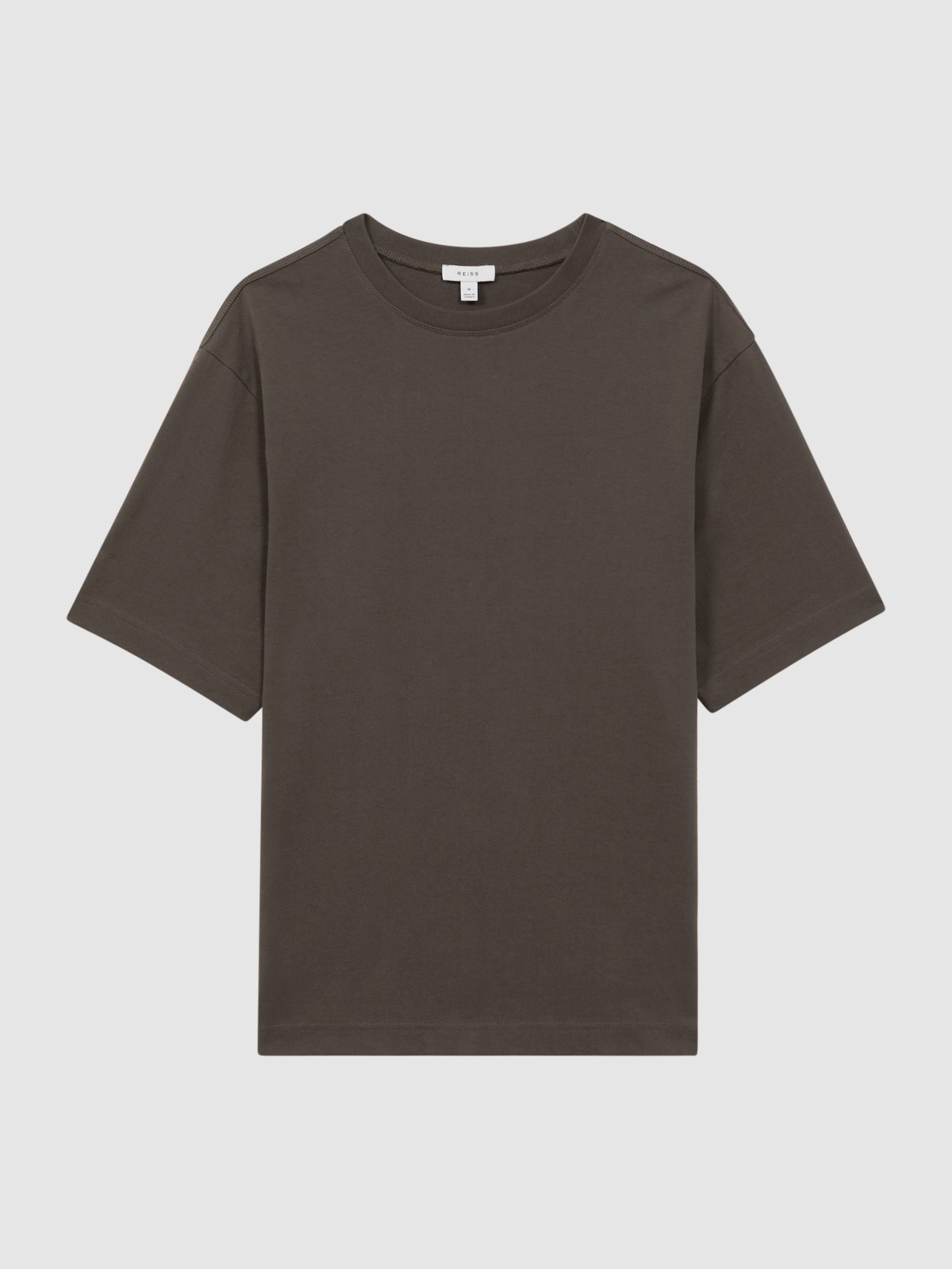 Reiss Oversized Garment Dye T-Shirt in Volcano | REISS