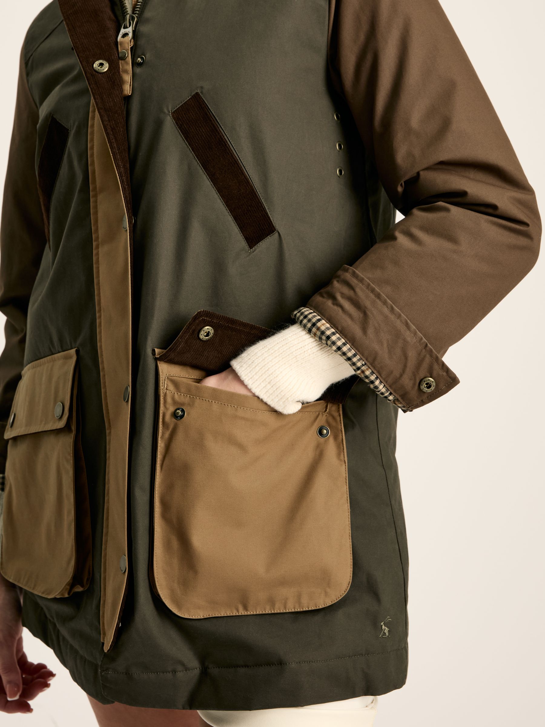 Banbury Brown/Khaki Showerproof Dry Wax Coat | Joules