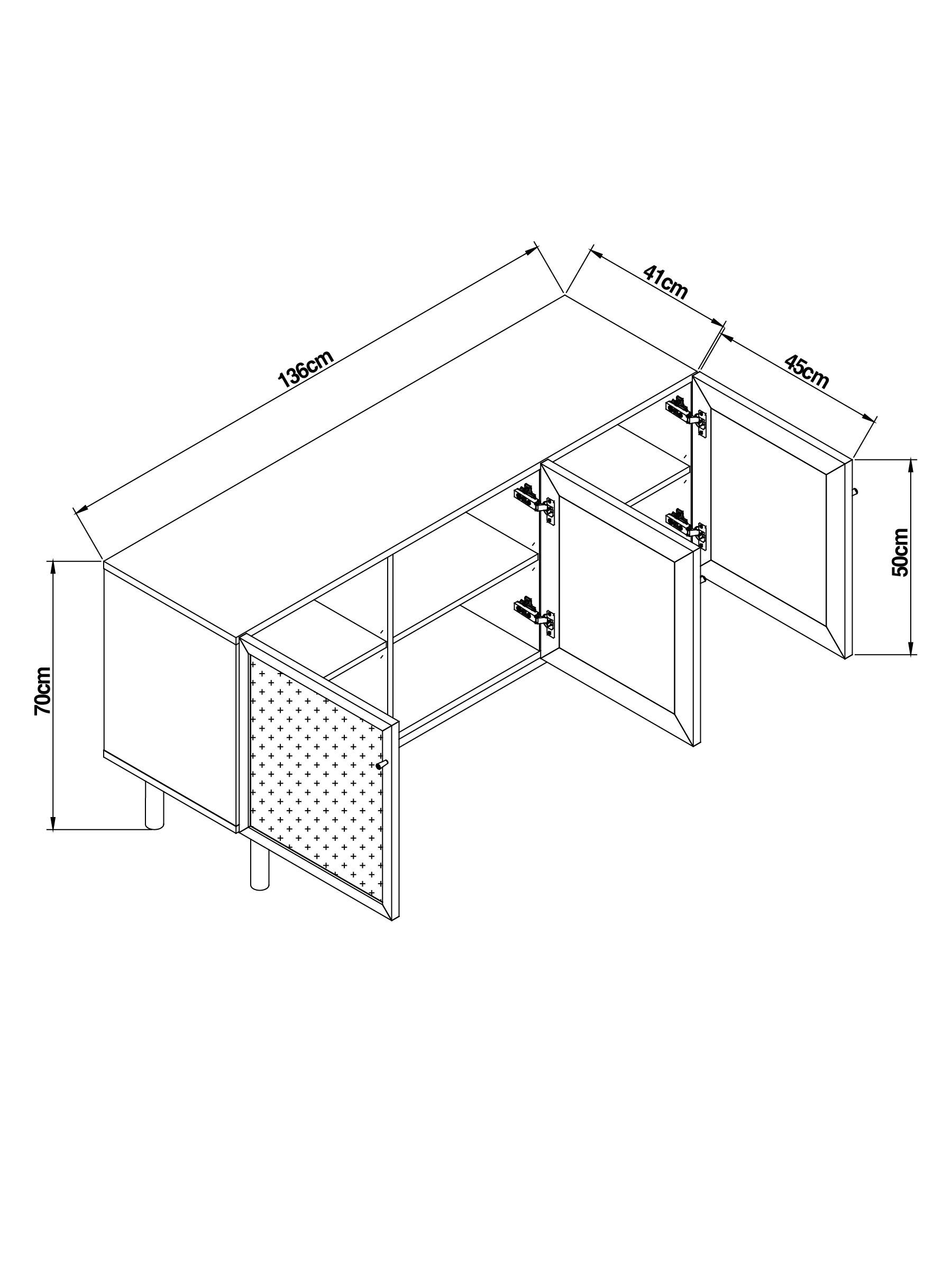 Pavia Rattan Large Sideboard in Oak Effect | Made